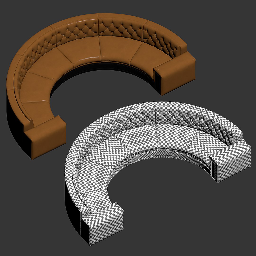 Half Round Seating V2 Model - TurboSquid 1993427