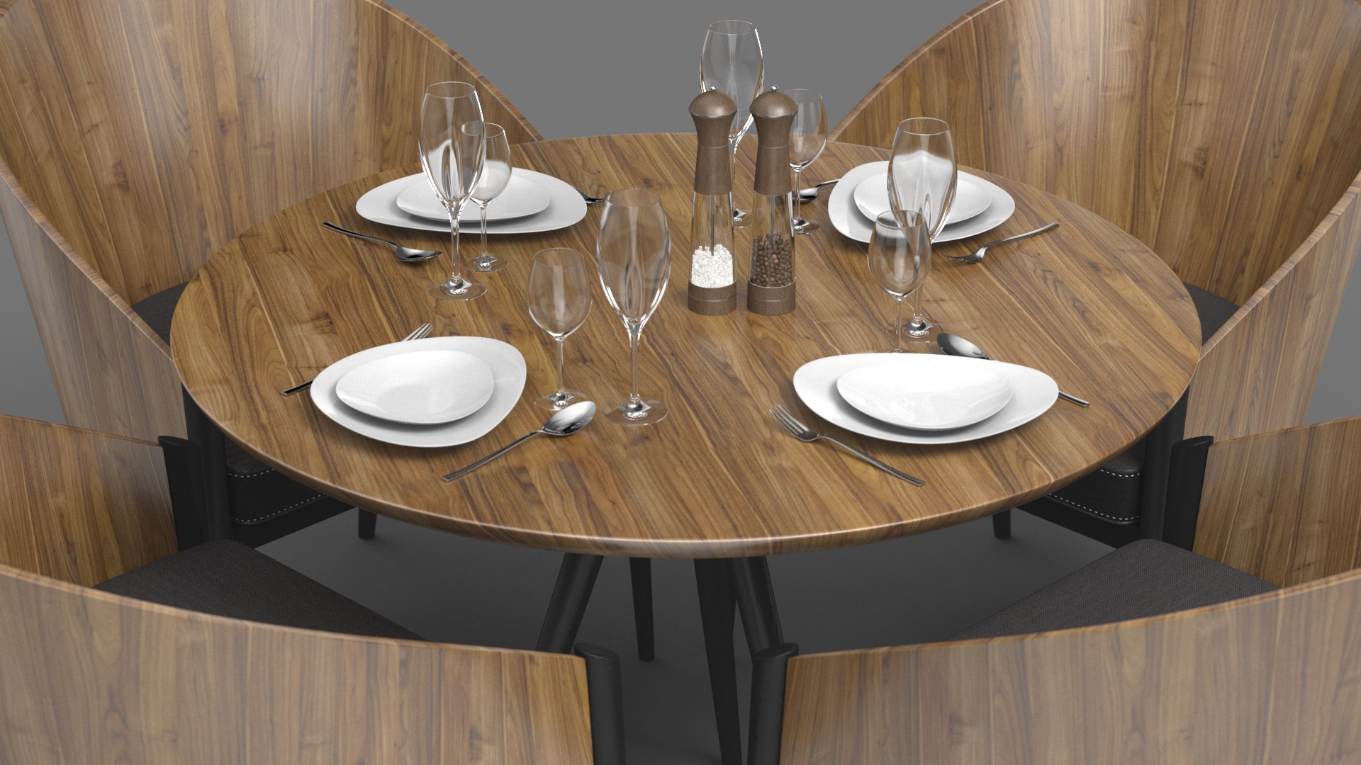 3D Model Restaurant Table Tableware - TurboSquid 1598191