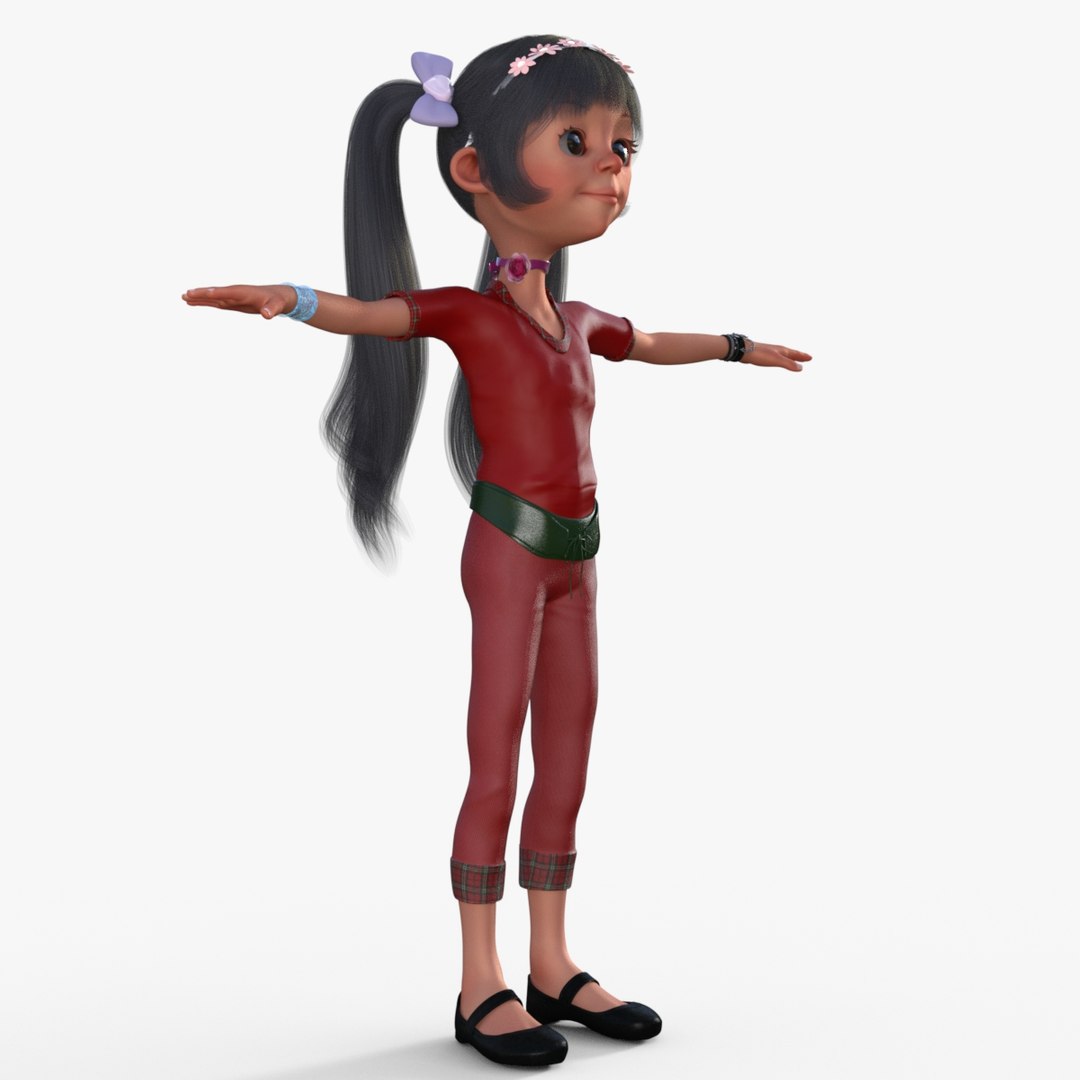 Cartoon BigGirl 3D Model - TurboSquid 2133858