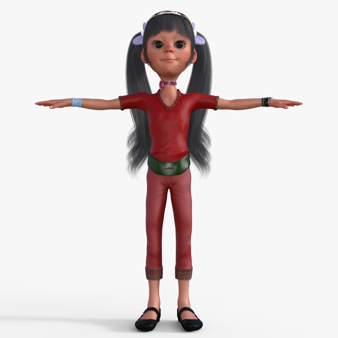 Cartoon BigGirl 3D Model - TurboSquid 2133858