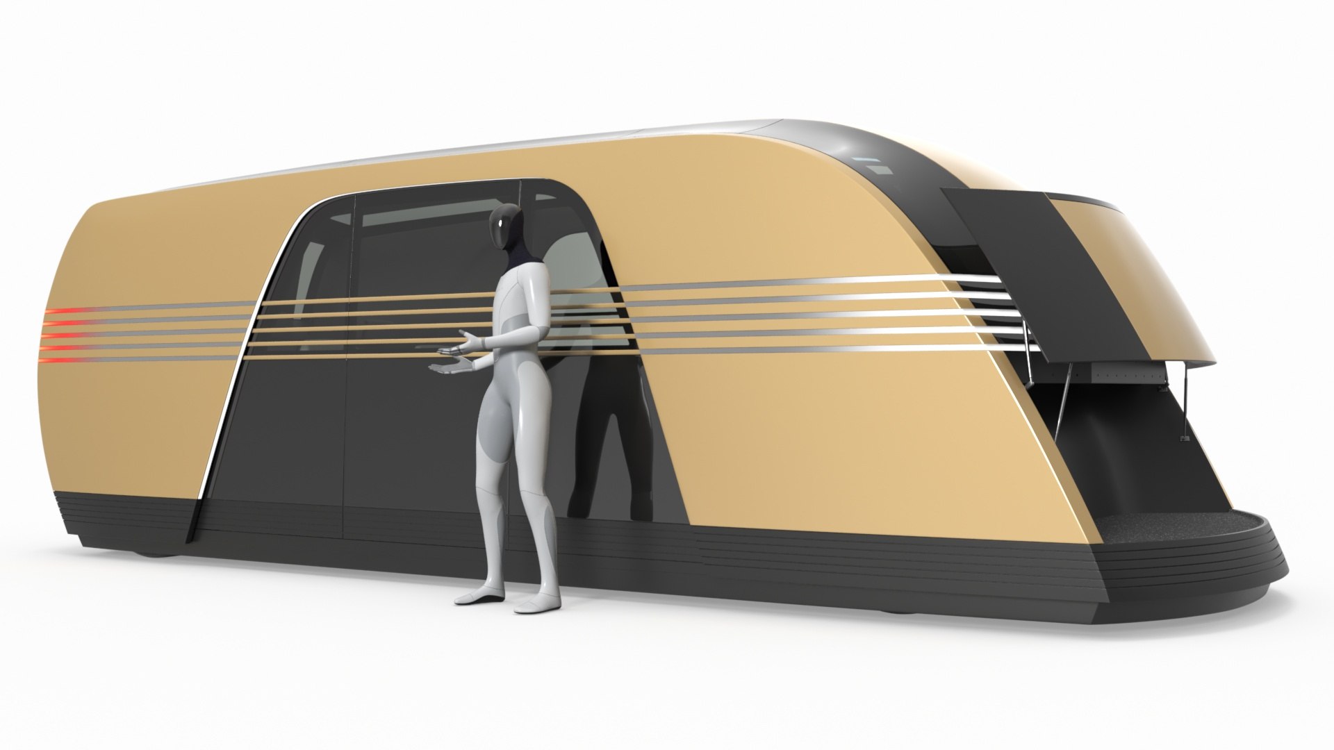 3D Tesla Robovan With Tesla Bot Rigged For Maya Model - TurboSquid 2350624