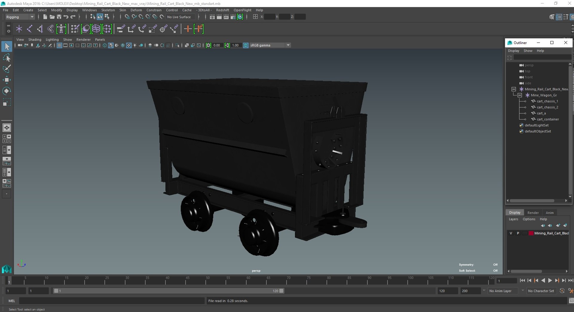 3D model Mining Rail Cart Black New - TurboSquid 2115355