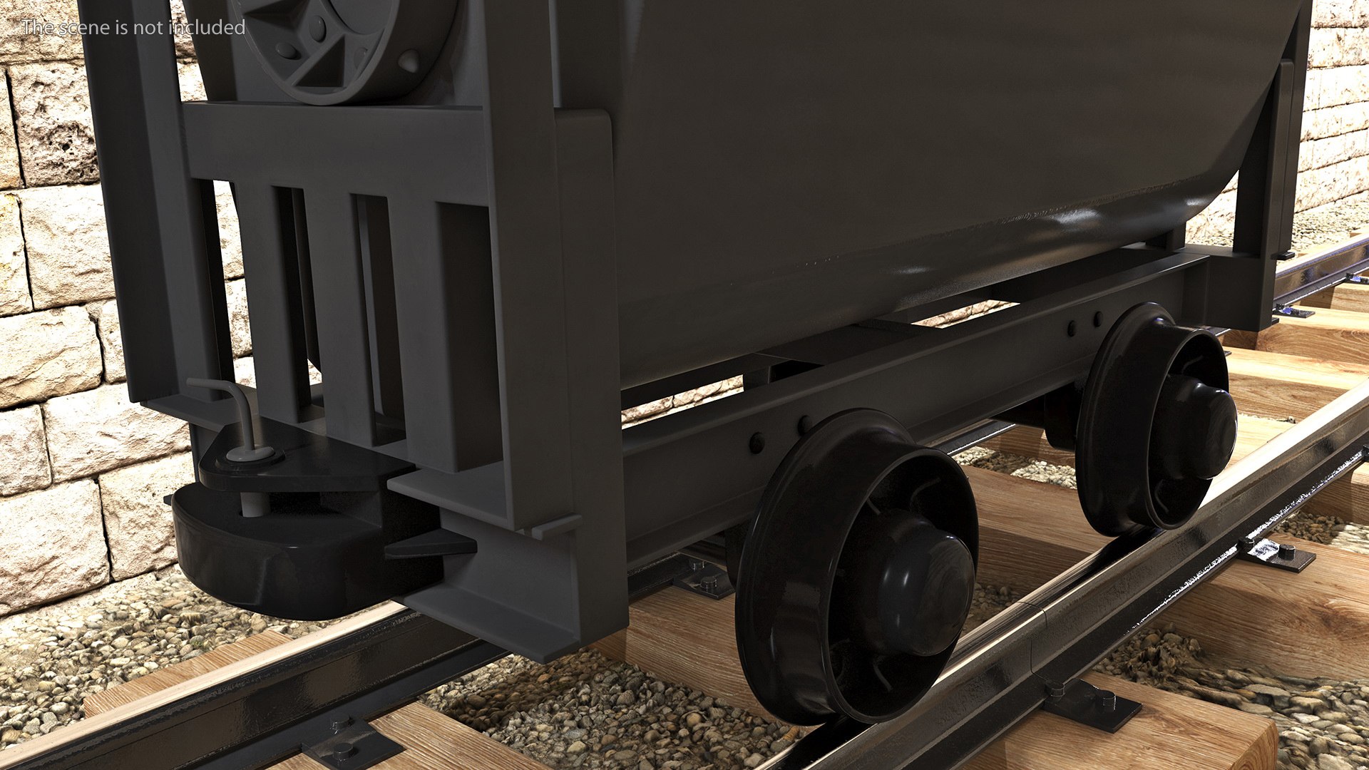 3D model Mining Rail Cart Black New - TurboSquid 2115355