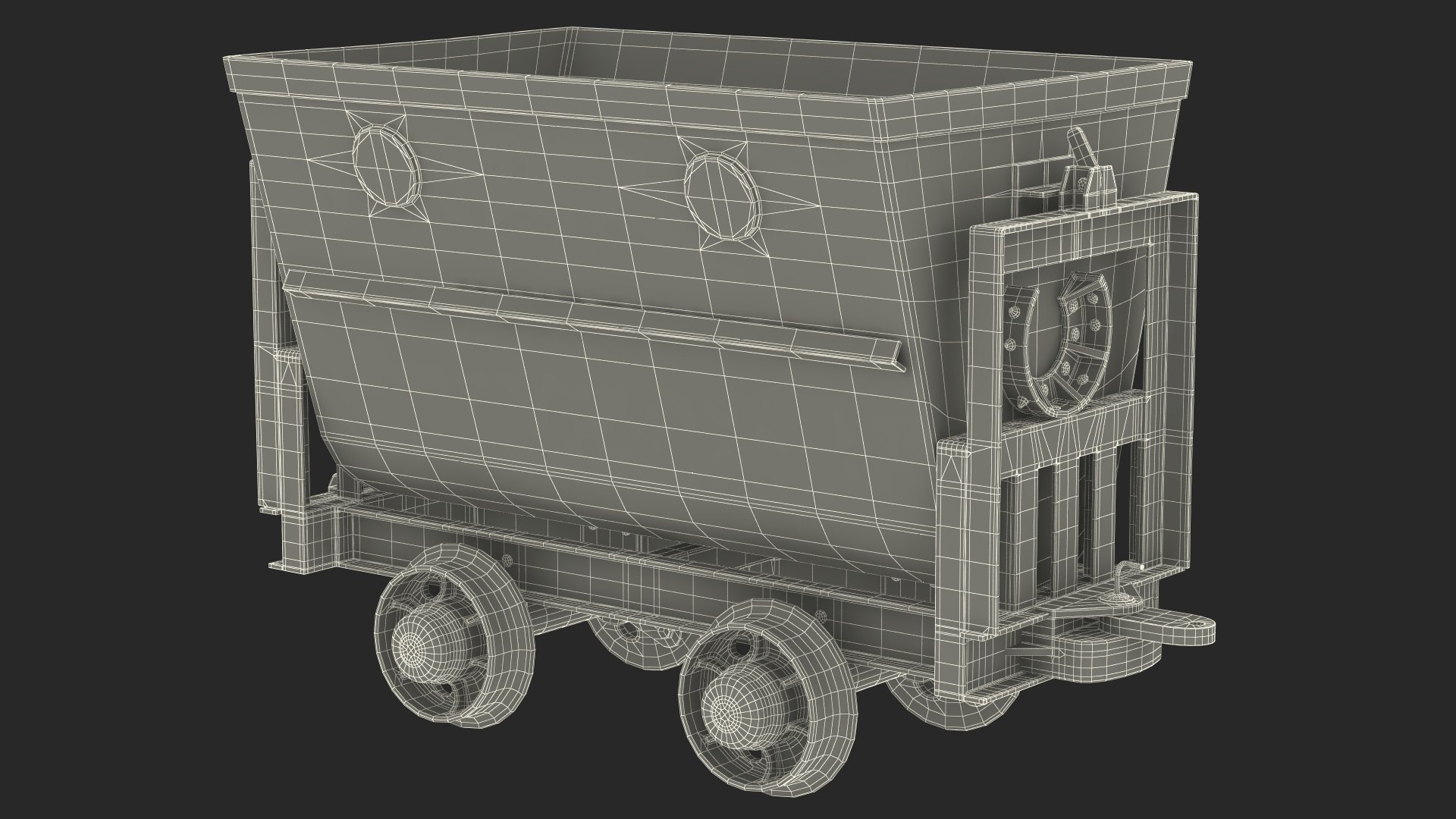 3D Model Mining Rail Cart Black New - TurboSquid 2115355