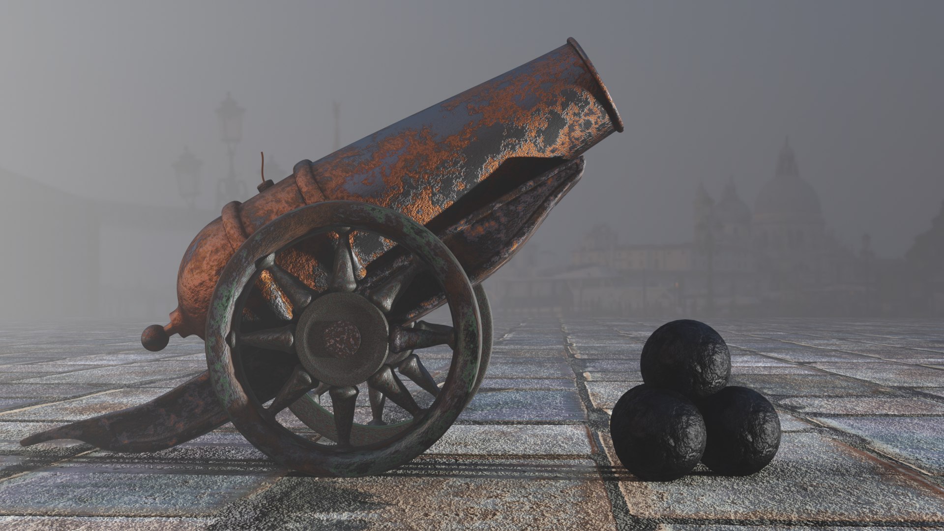 3D Rusty Cannon - TurboSquid 1969696