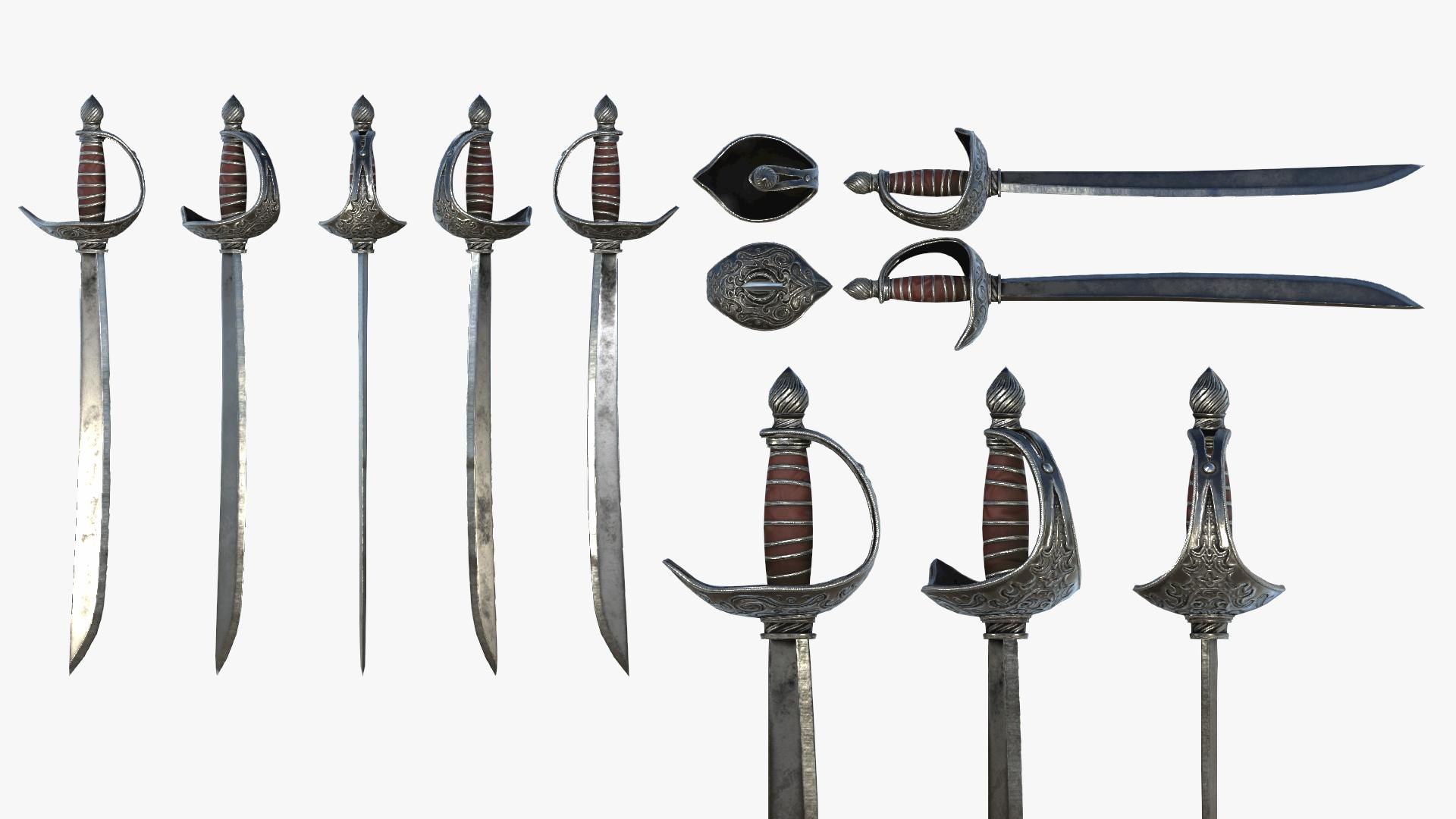 Fantasy Sword RPG European Cutlass Blade Curved Sword Saber Shortsword ...