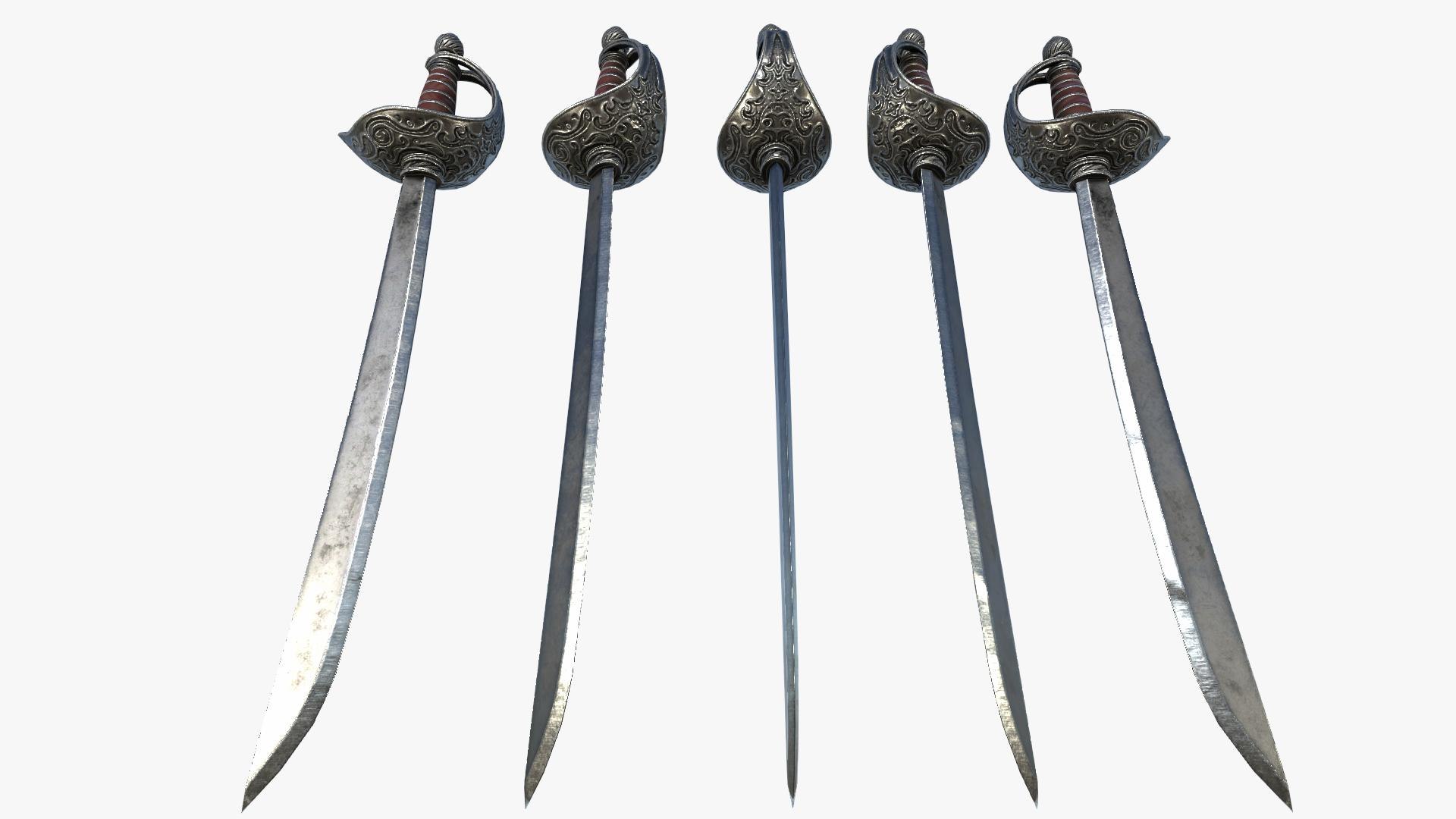 Fantasy Sword RPG European Cutlass Blade Curved Sword Saber Shortsword ...