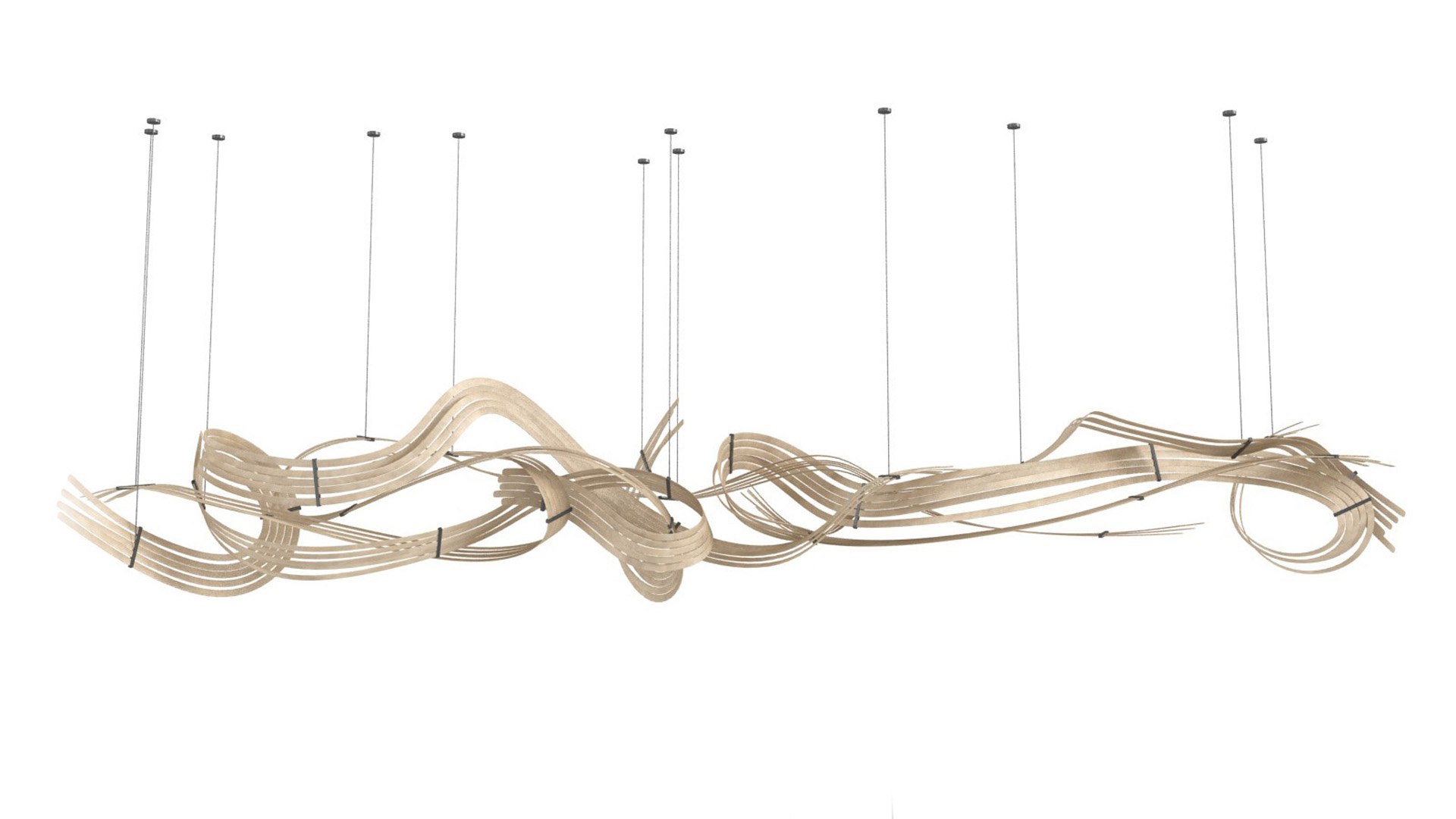 Pendant Wood art piece installation sculpture3D模型 - TurboSquid 1979553
