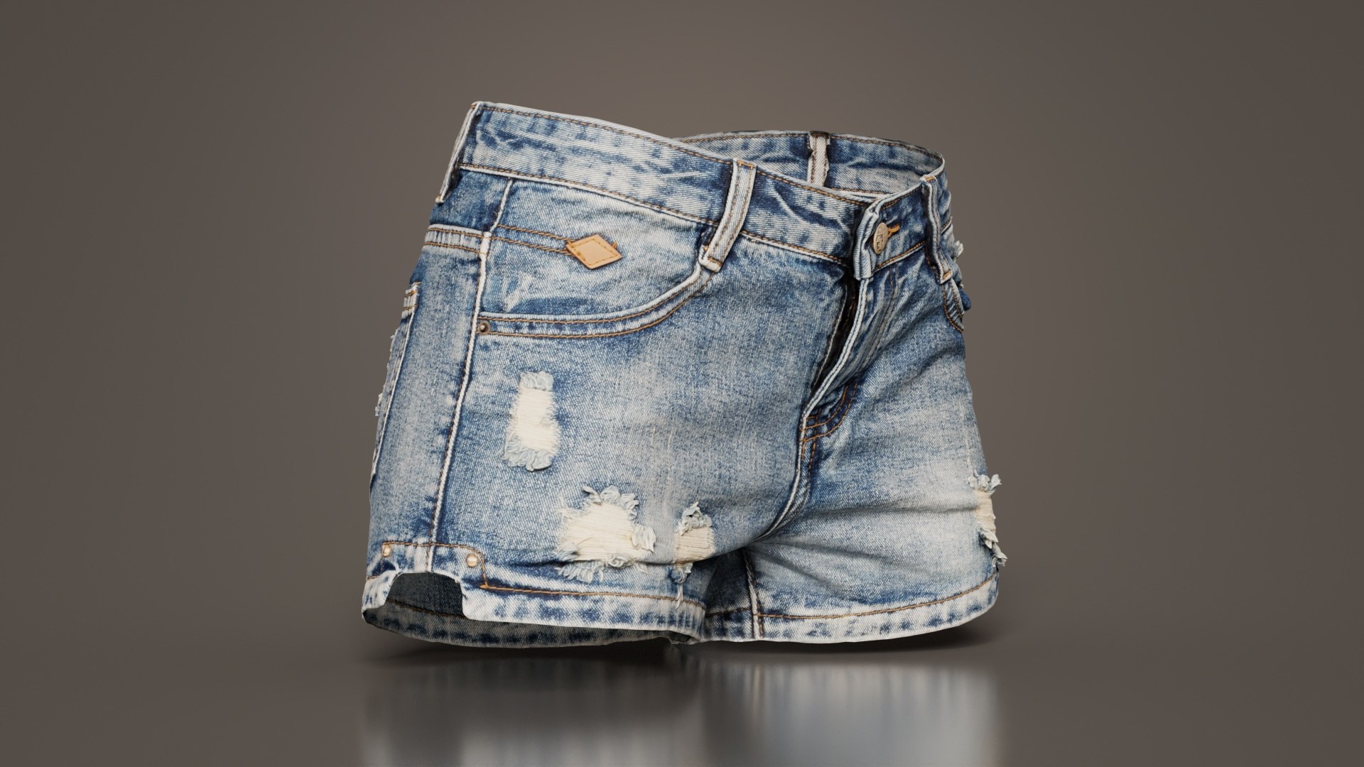 3D Ripped Mini Jeans Shorts Remastered - TurboSquid 2361906