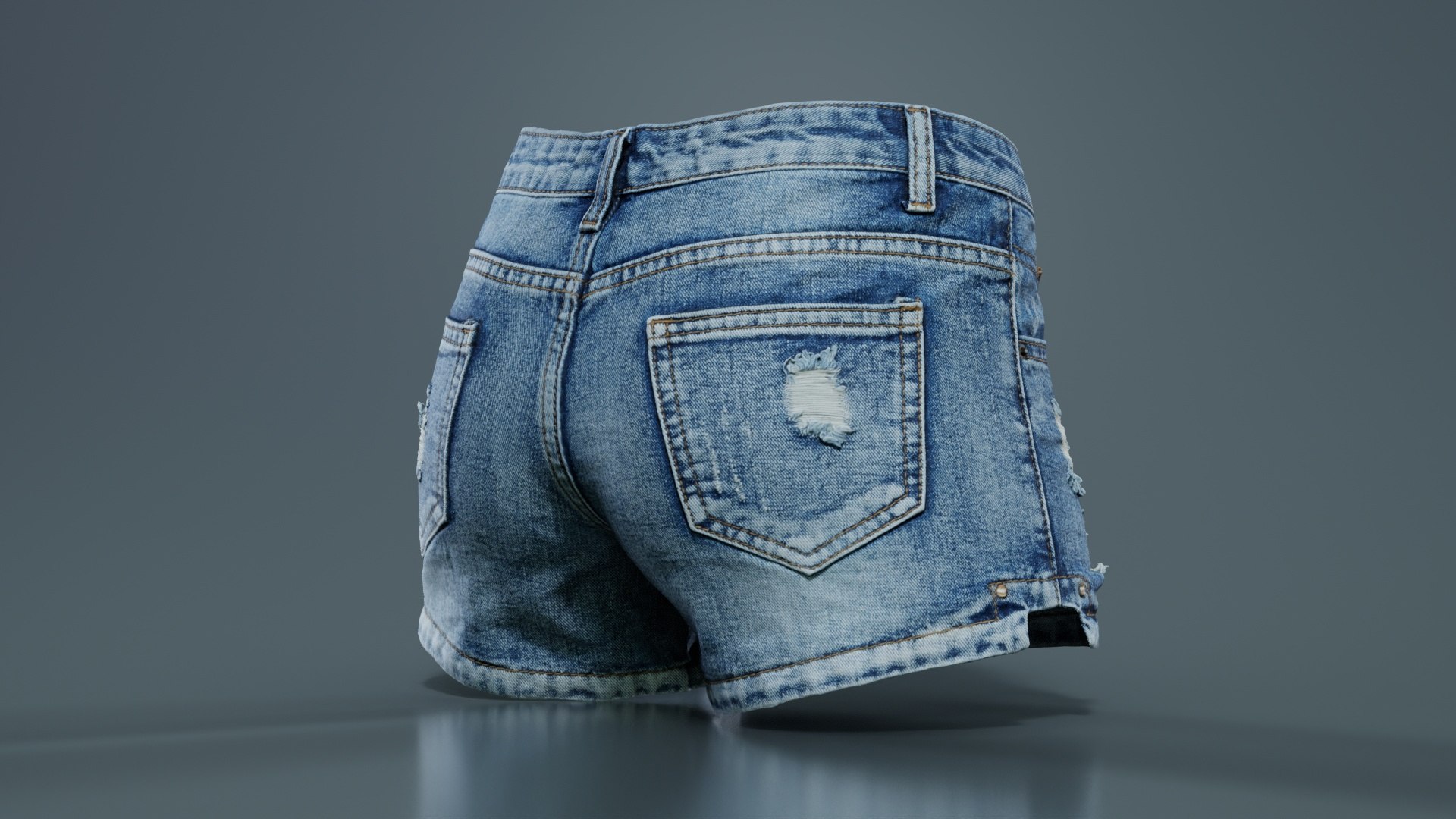 3D Ripped Mini Jeans Shorts Remastered - TurboSquid 2361906