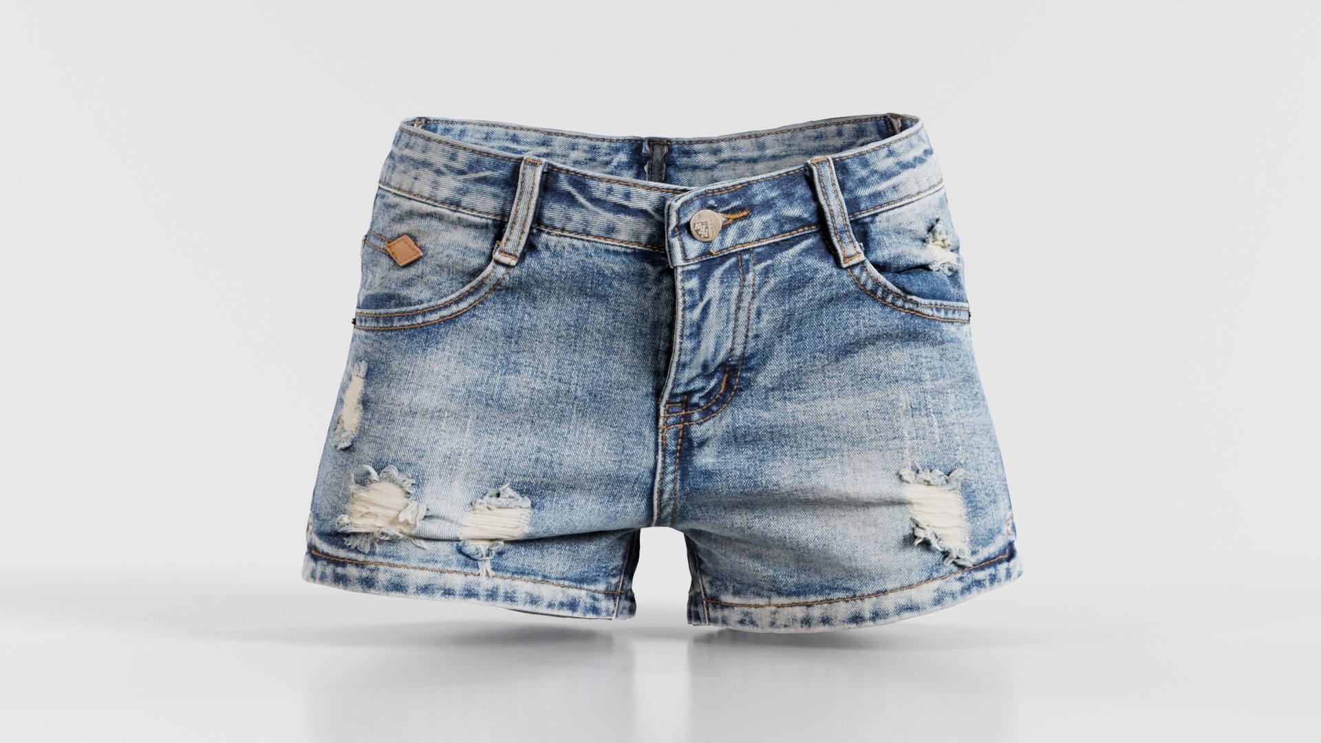 3D Ripped Mini Jeans Shorts Remastered - TurboSquid 2361906