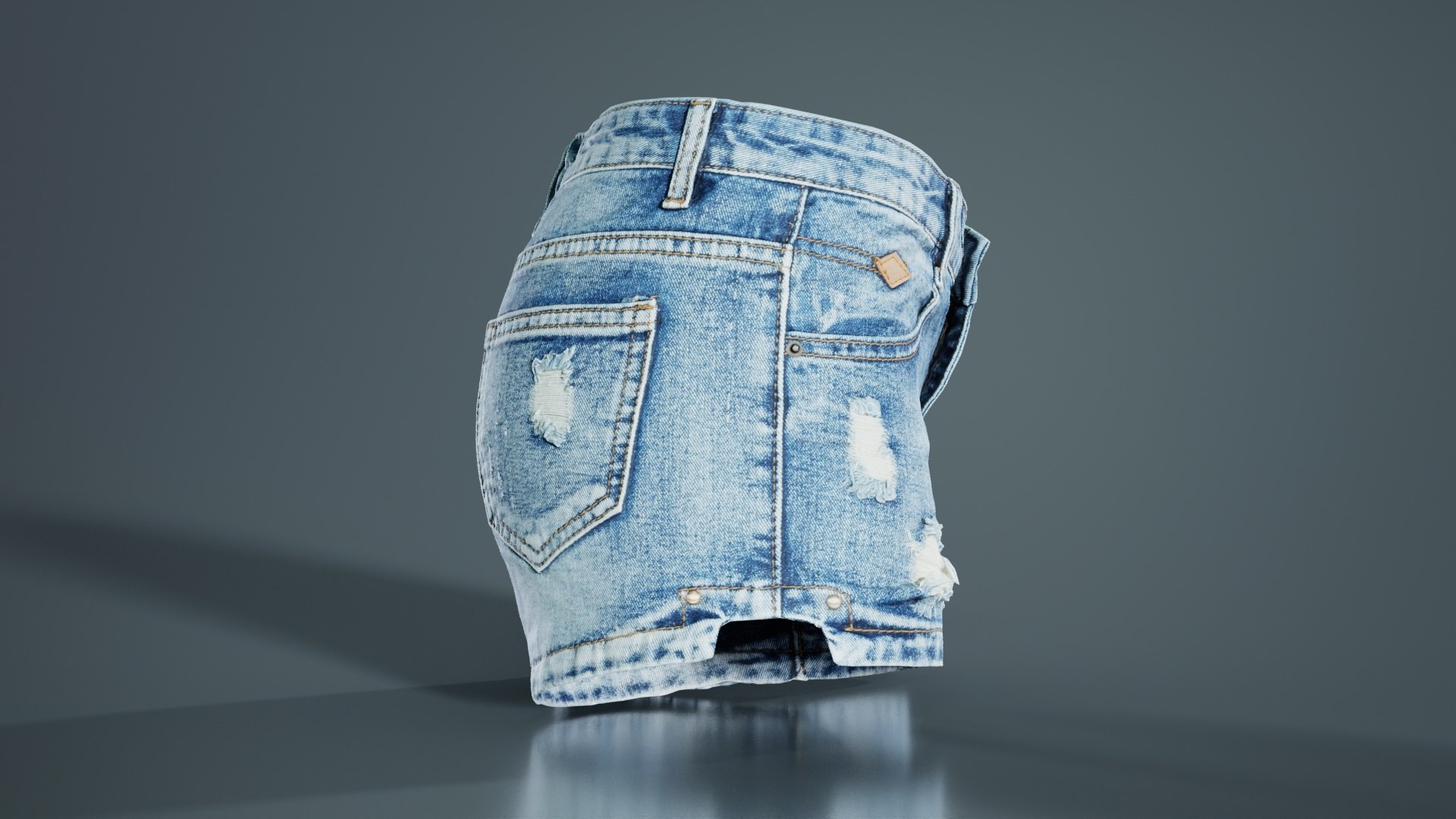 3D Ripped Mini Jeans Shorts Remastered - TurboSquid 2361906