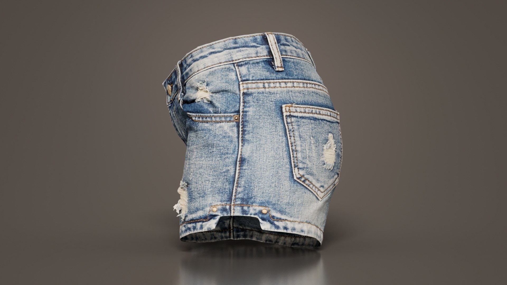 3D Ripped Mini Jeans Shorts Remastered - TurboSquid 2361906