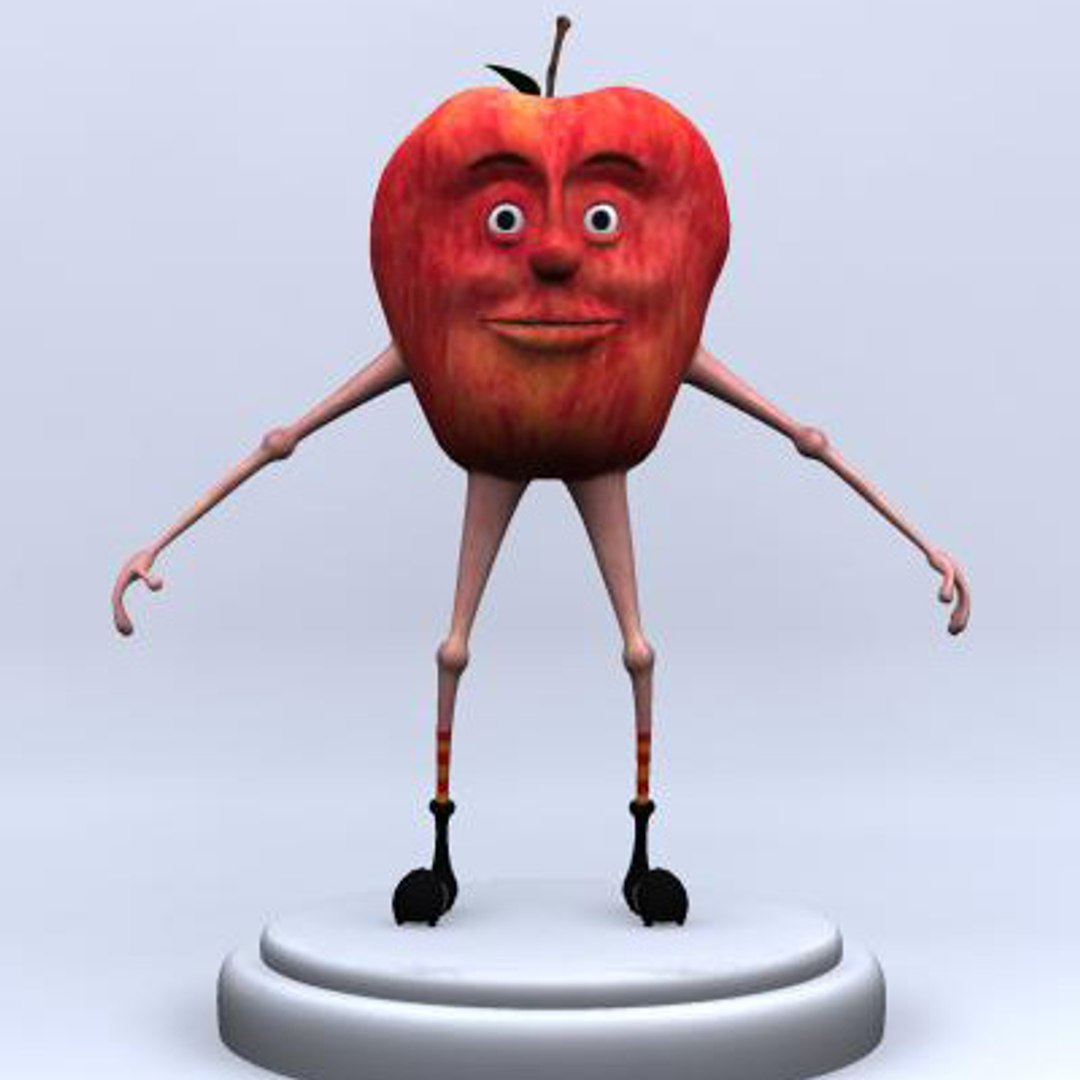 3d Apple Character Modeled Model