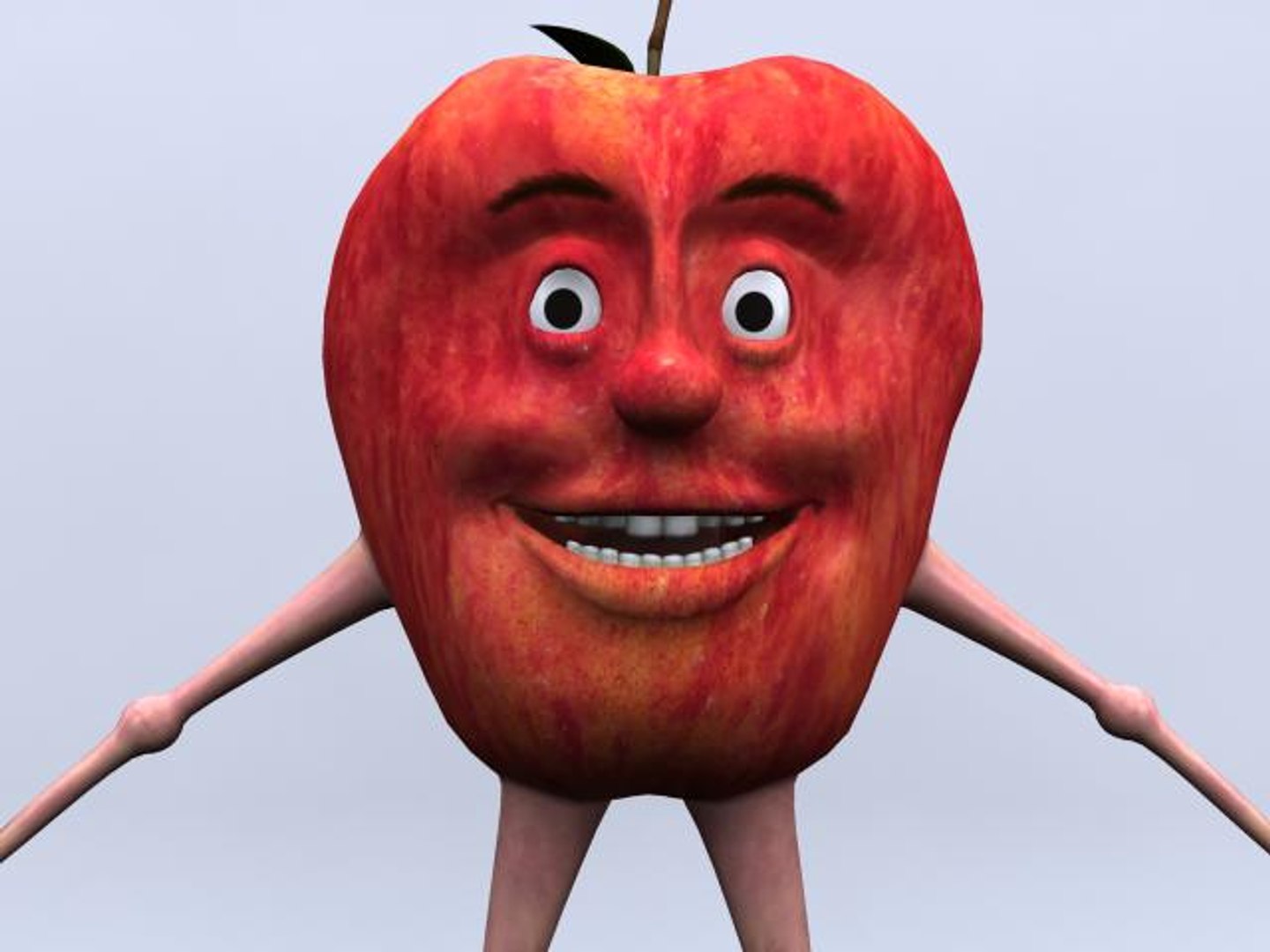 3d Apple Character Modeled Model