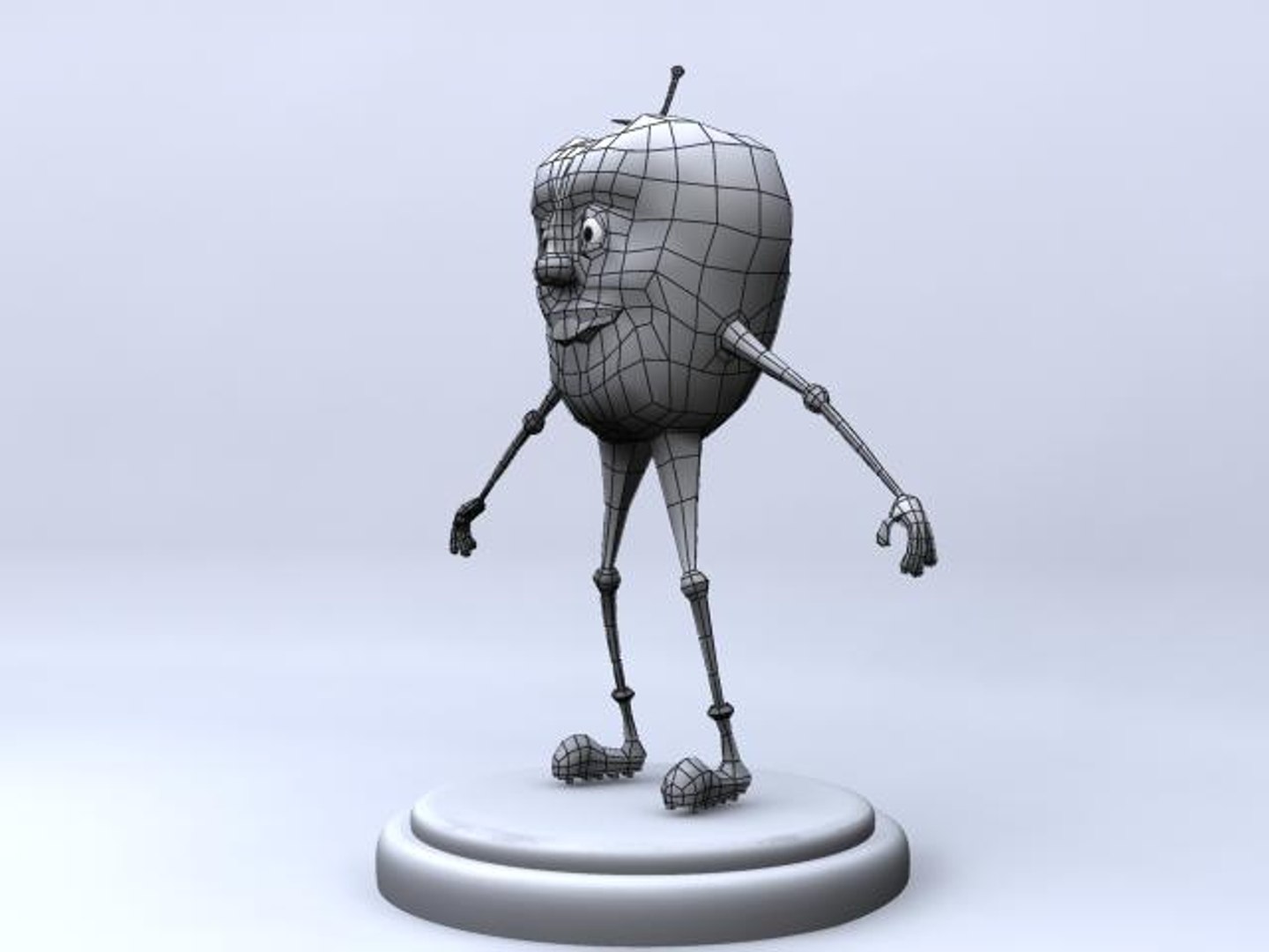 3d Apple Character Modeled Model