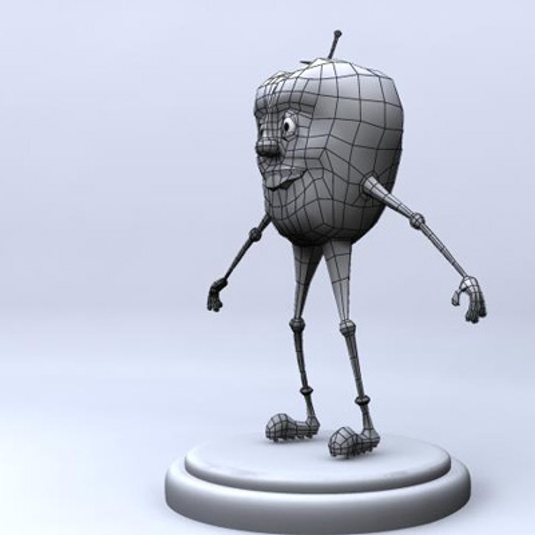 3d Apple Character Modeled Model