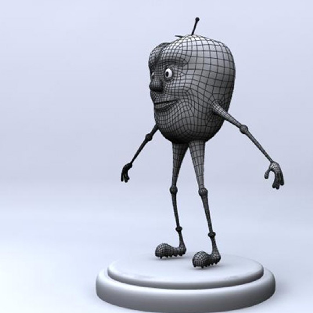 3d Apple Character Modeled Model