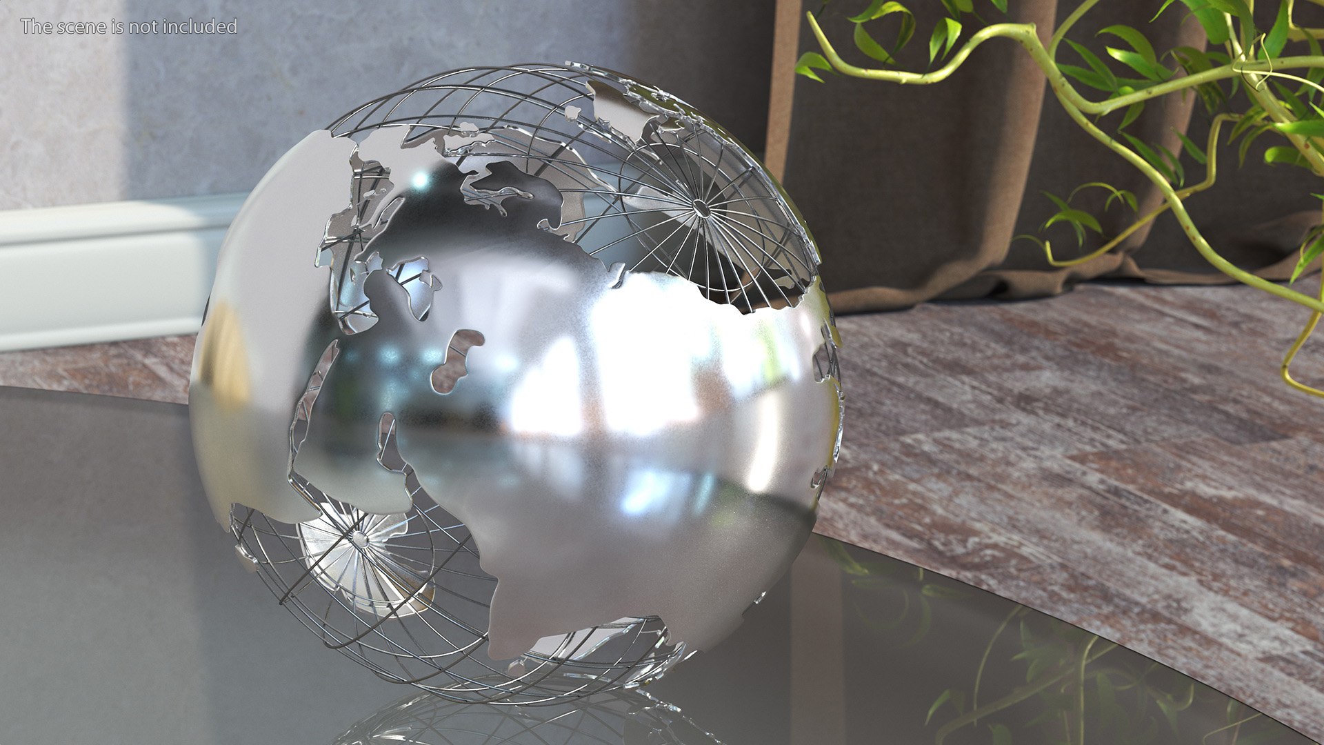 3D Wire Frame Globe Chrome - TurboSquid 2158686