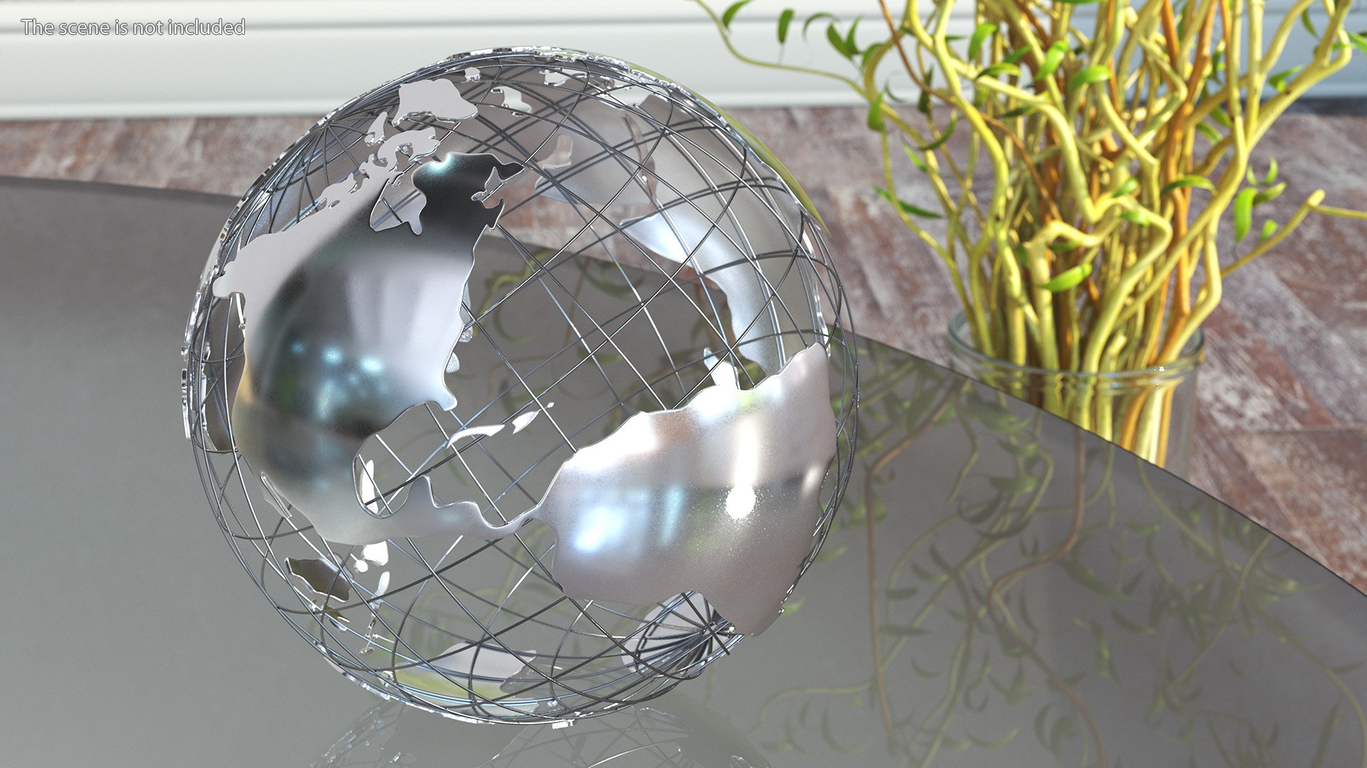 3D Wire Frame Globe Chrome - TurboSquid 2158686