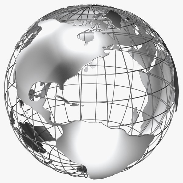 modelo 3d Globo con marco de alambre cromado - TurboSquid 2158686