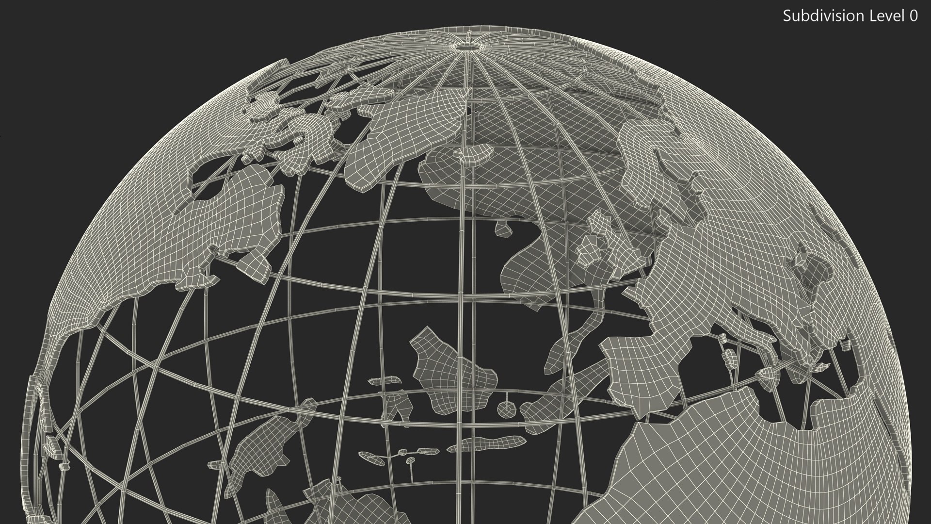 3D Wire Frame Globe Chrome - TurboSquid 2158686