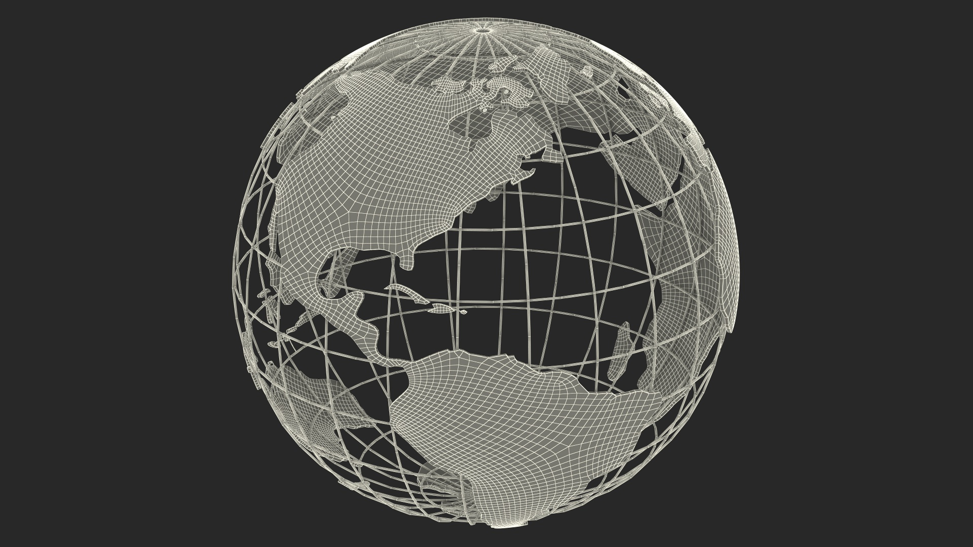 3D Wire Frame Globe Chrome - TurboSquid 2158686