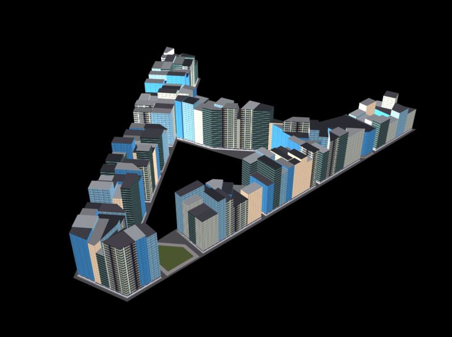 town letter 3d model