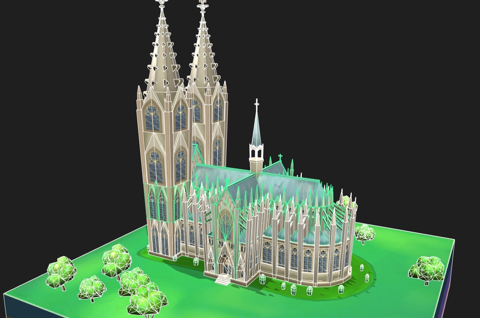 3D Architectural Cathedral Cologne World Model - TurboSquid 1276644