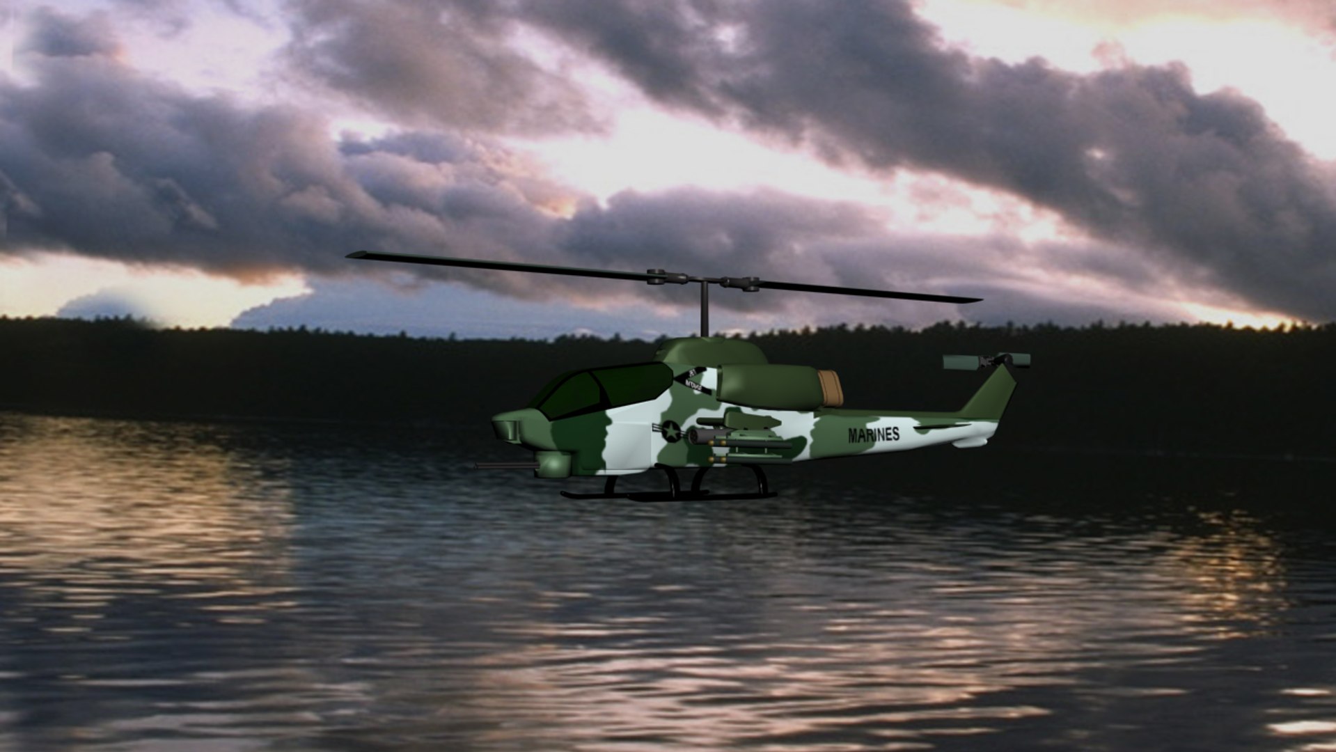 3d Army Helicopter Model