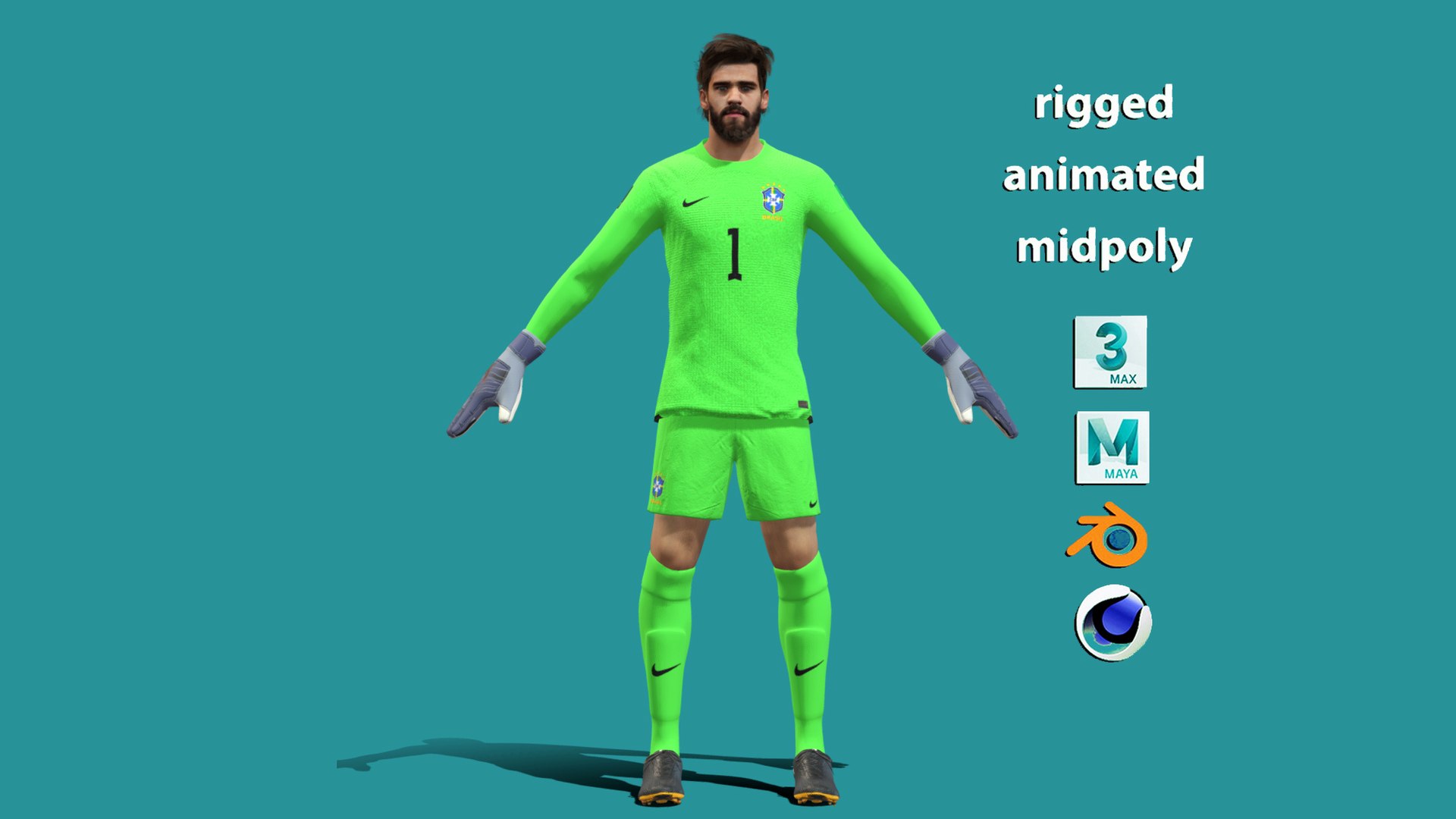 Alisson Becker Brazil 3D Model - TurboSquid 1998564