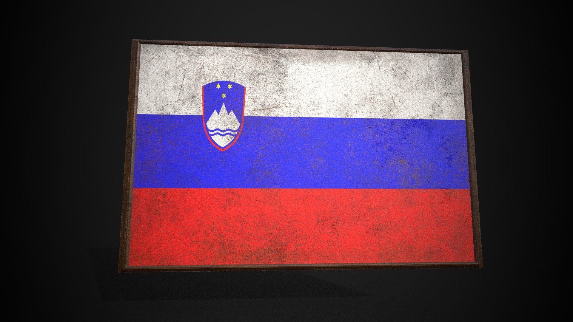 Old Picture Frame With Slovania Flag - Game Ready PBR Low-poly 3D Model ...