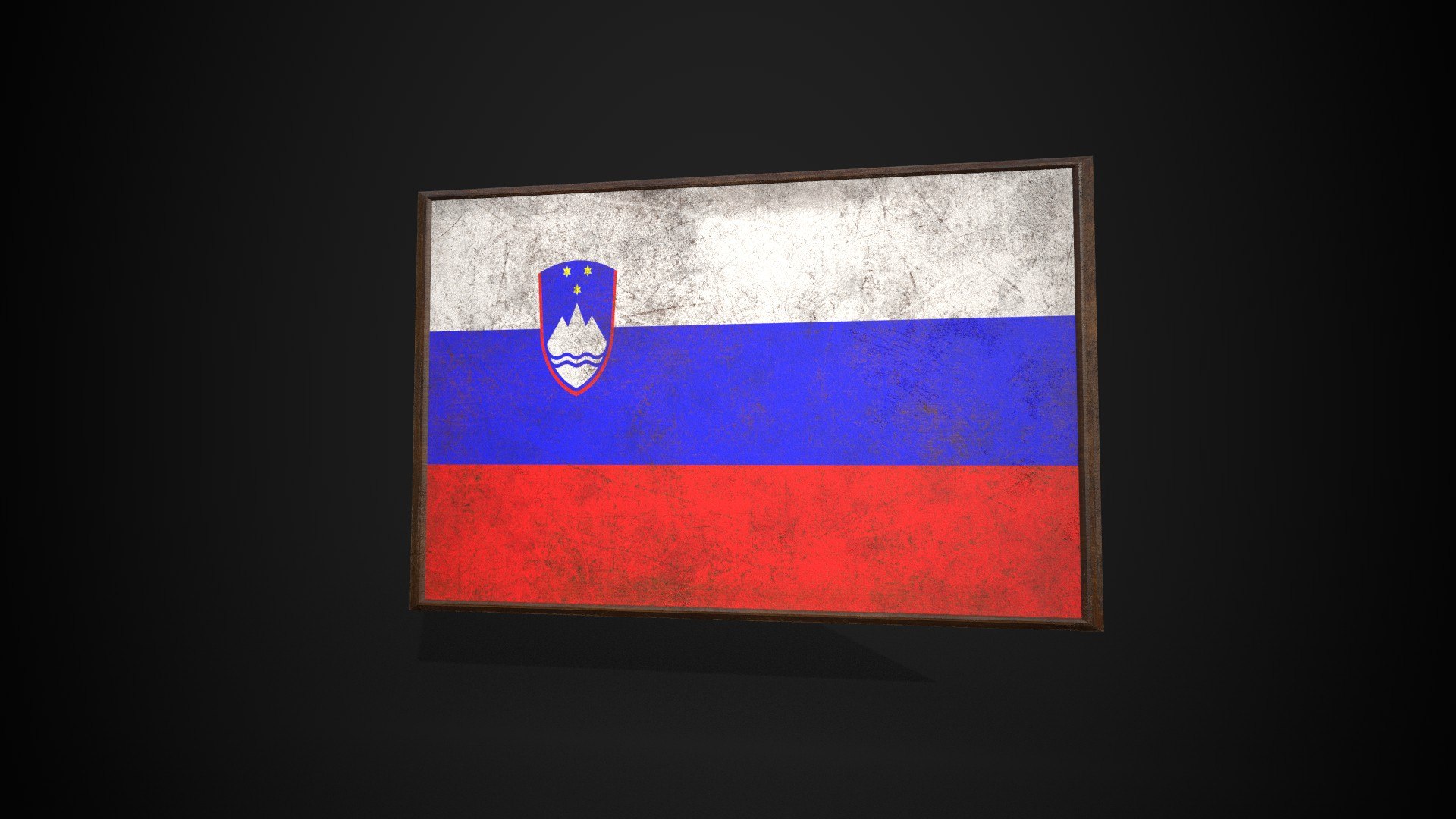Old Picture Frame With Slovania Flag - Game Ready PBR Low-poly 3D Model ...
