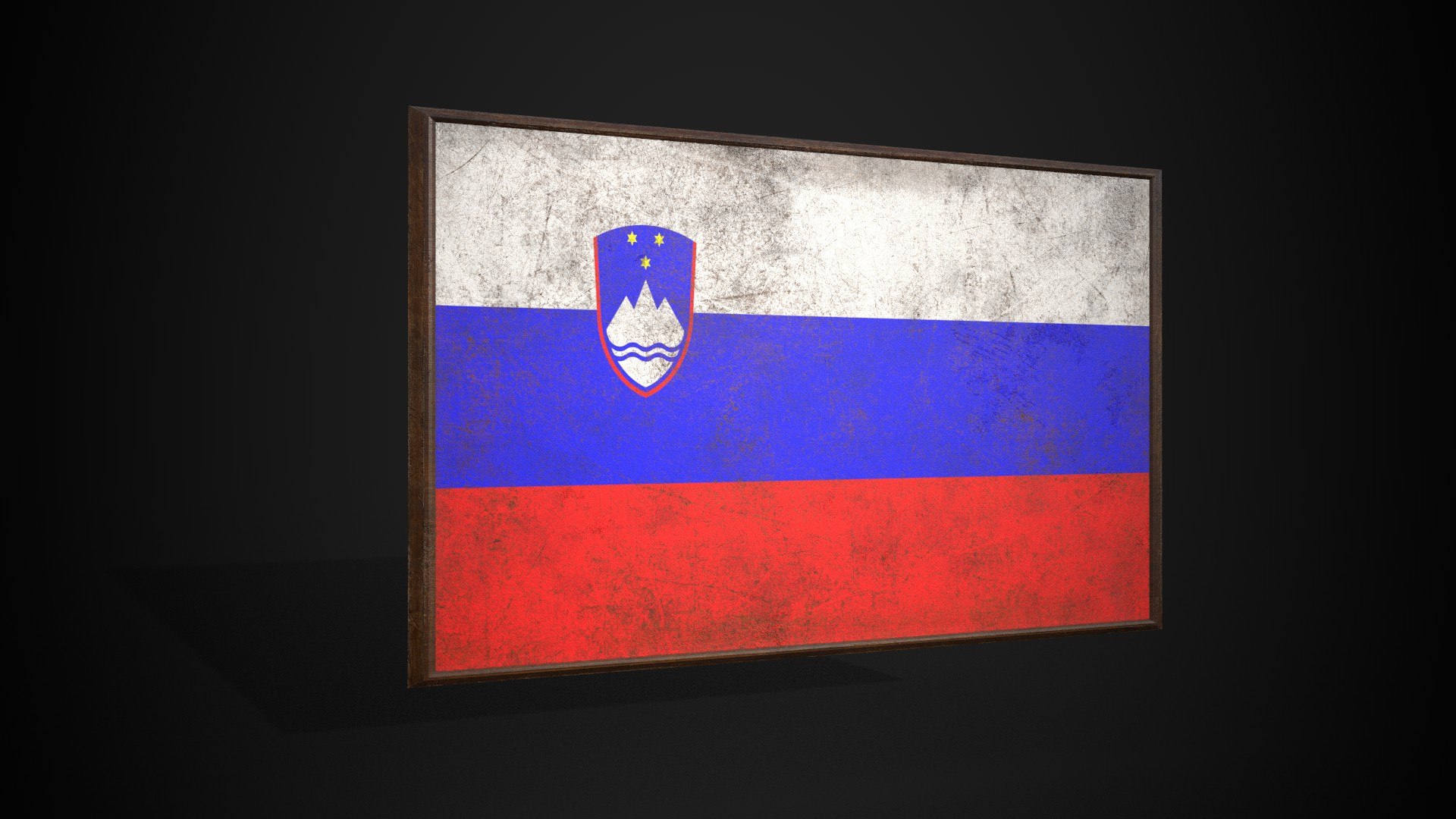 Old Picture Frame With Slovania Flag - Game Ready PBR Low-poly 3D Model ...