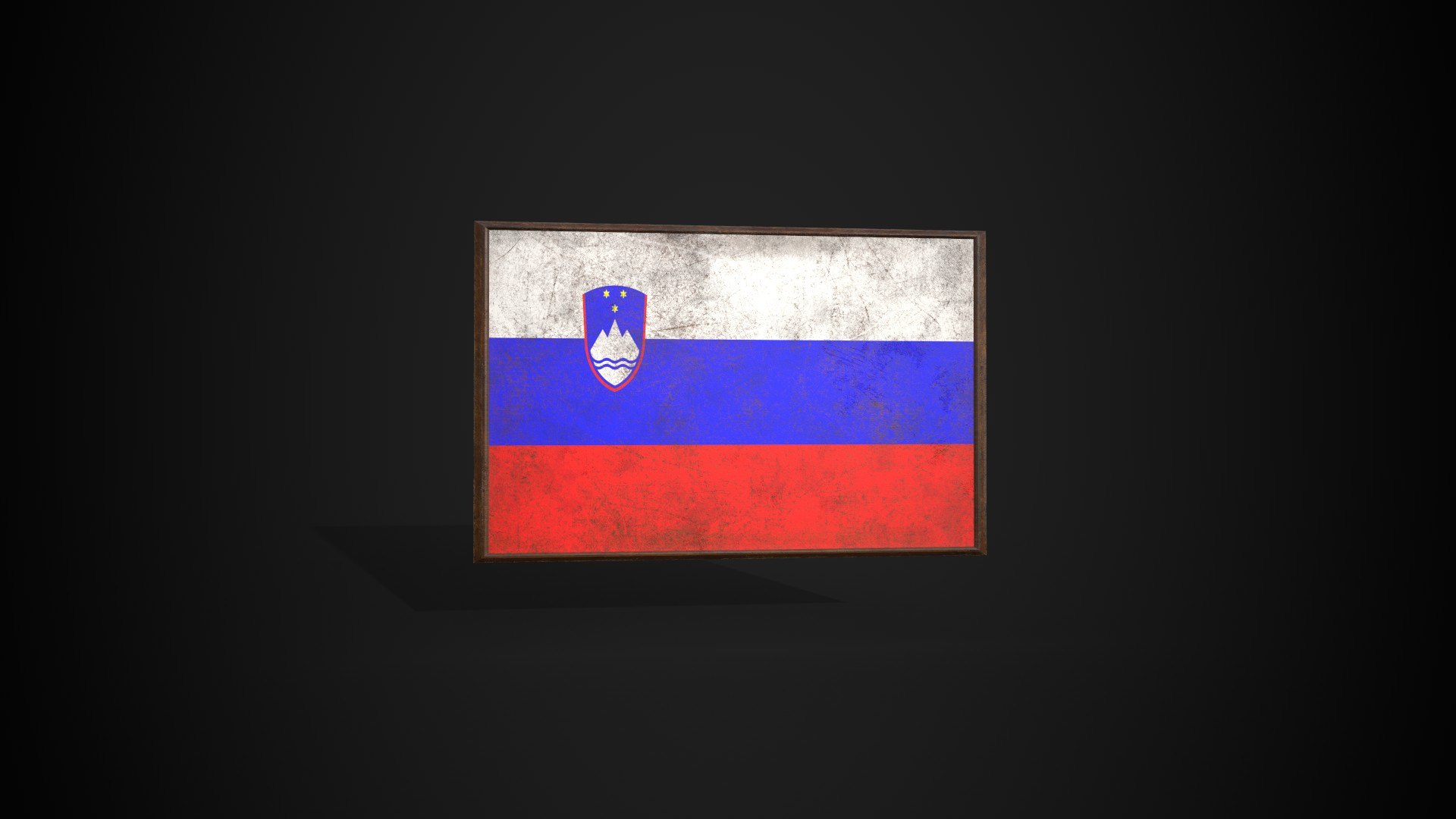 Old Picture Frame With Slovania Flag - Game Ready PBR Low-poly 3D Model ...