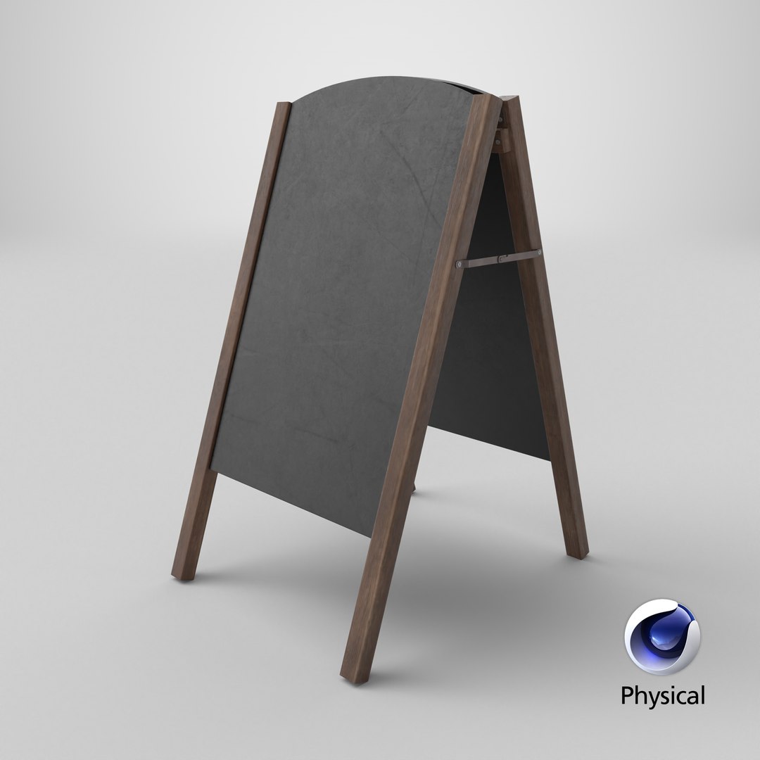 Menu Chalk Board 01v PBR 3D model - TurboSquid 1944290