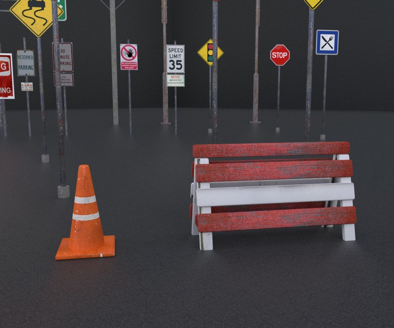 Street Element Architectural 3D Model - TurboSquid 1398085