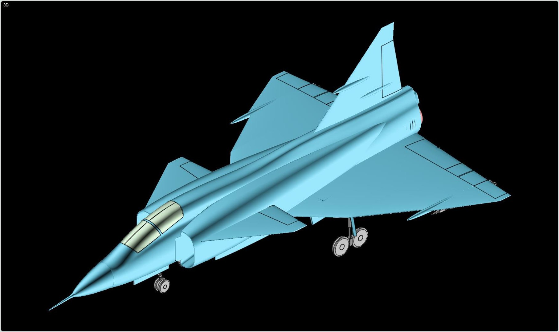 3d saab viggen aircraft solid model