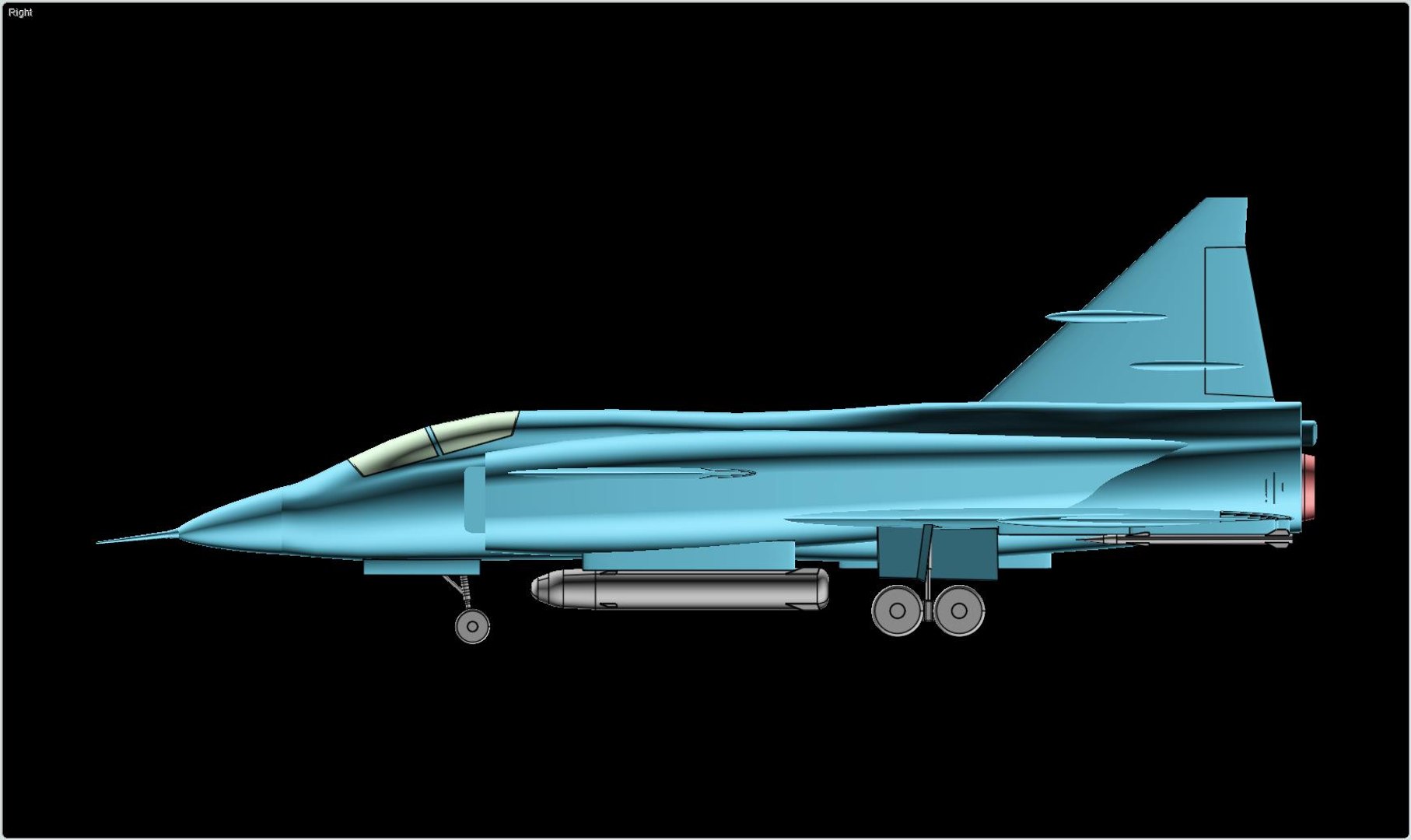 3d saab viggen aircraft solid model