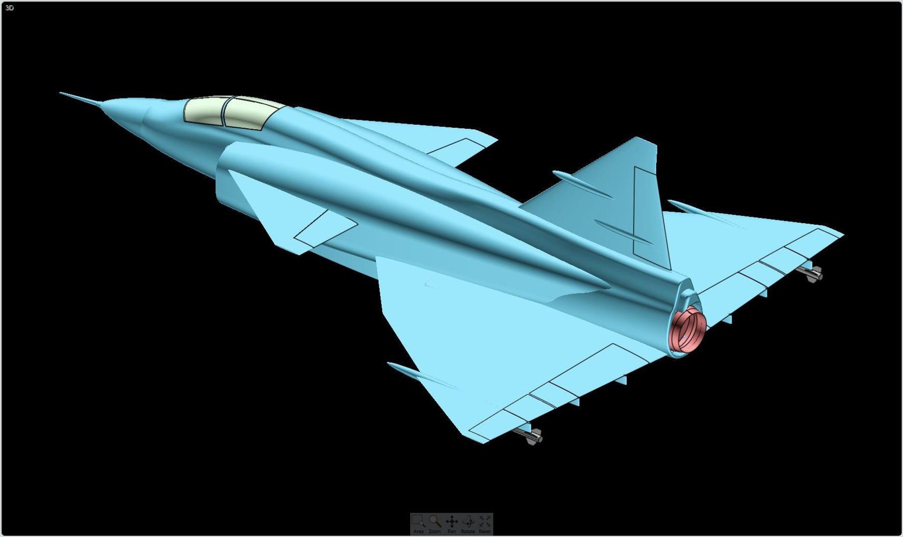 3d saab viggen aircraft solid model