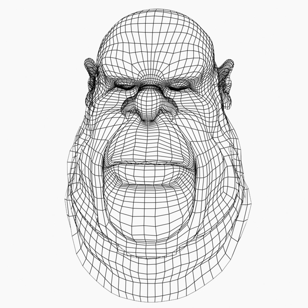 Fat Male Head 3d Model