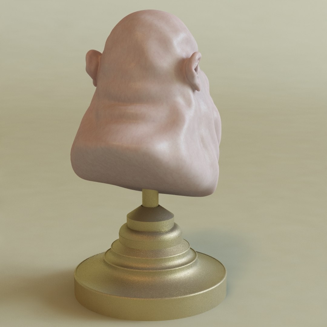 Fat Male Head 3d Model