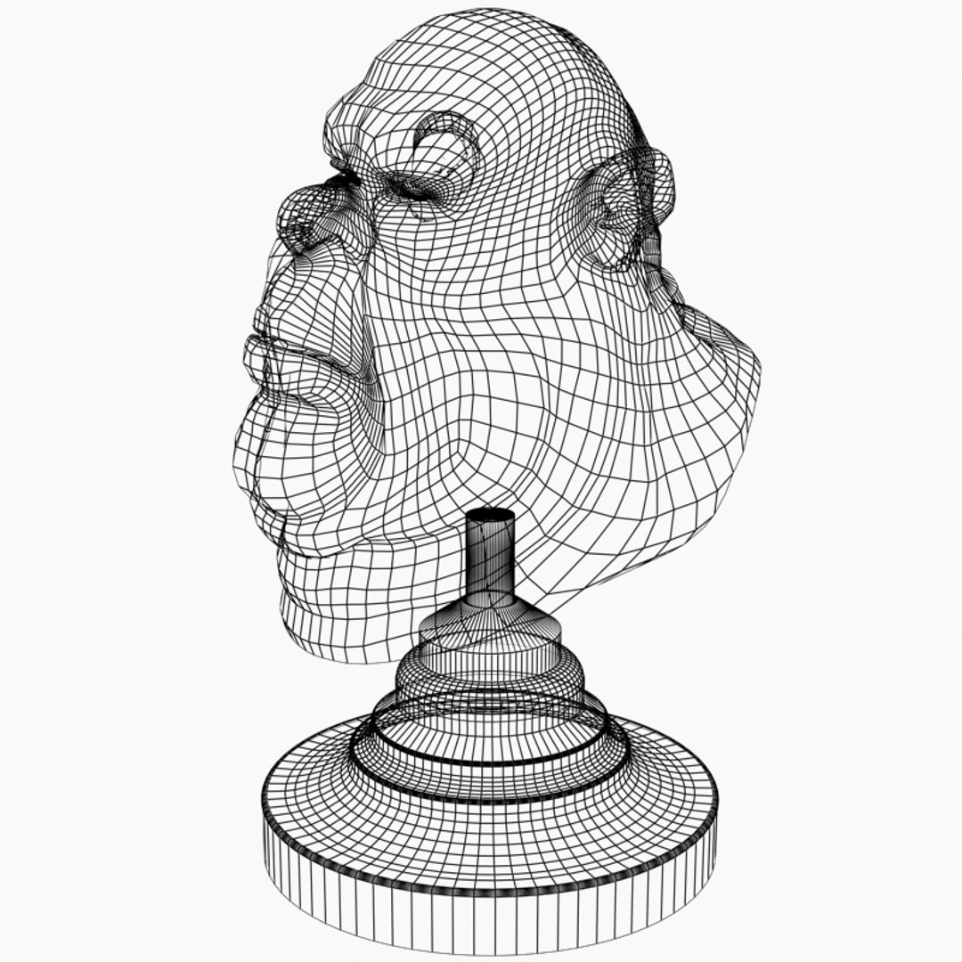 Fat Male Head 3d Model