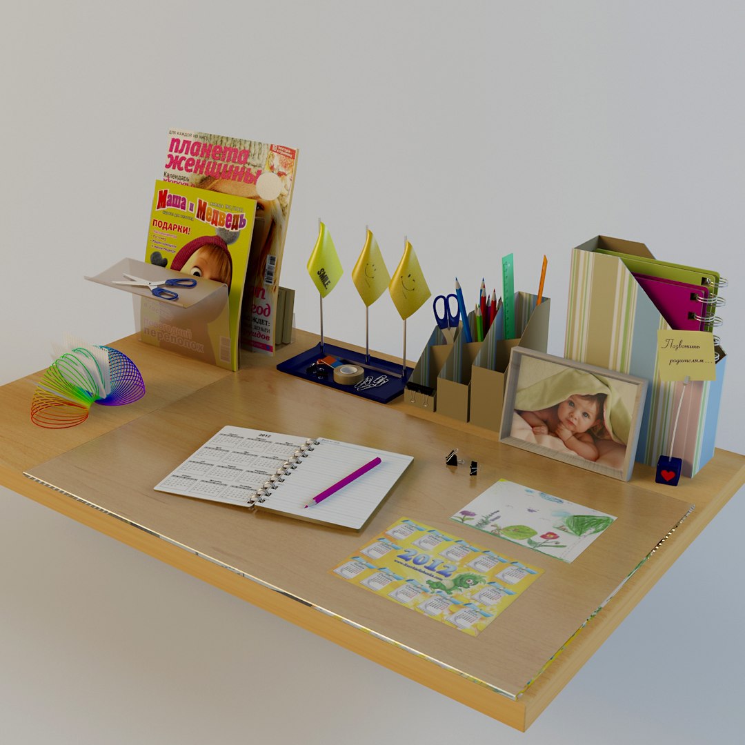 3d Model Set Desk
