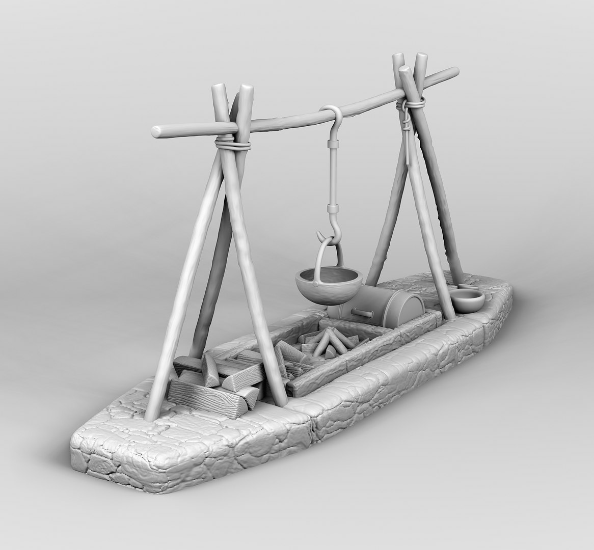 3D Model Medieval Campfire - TurboSquid 1683770