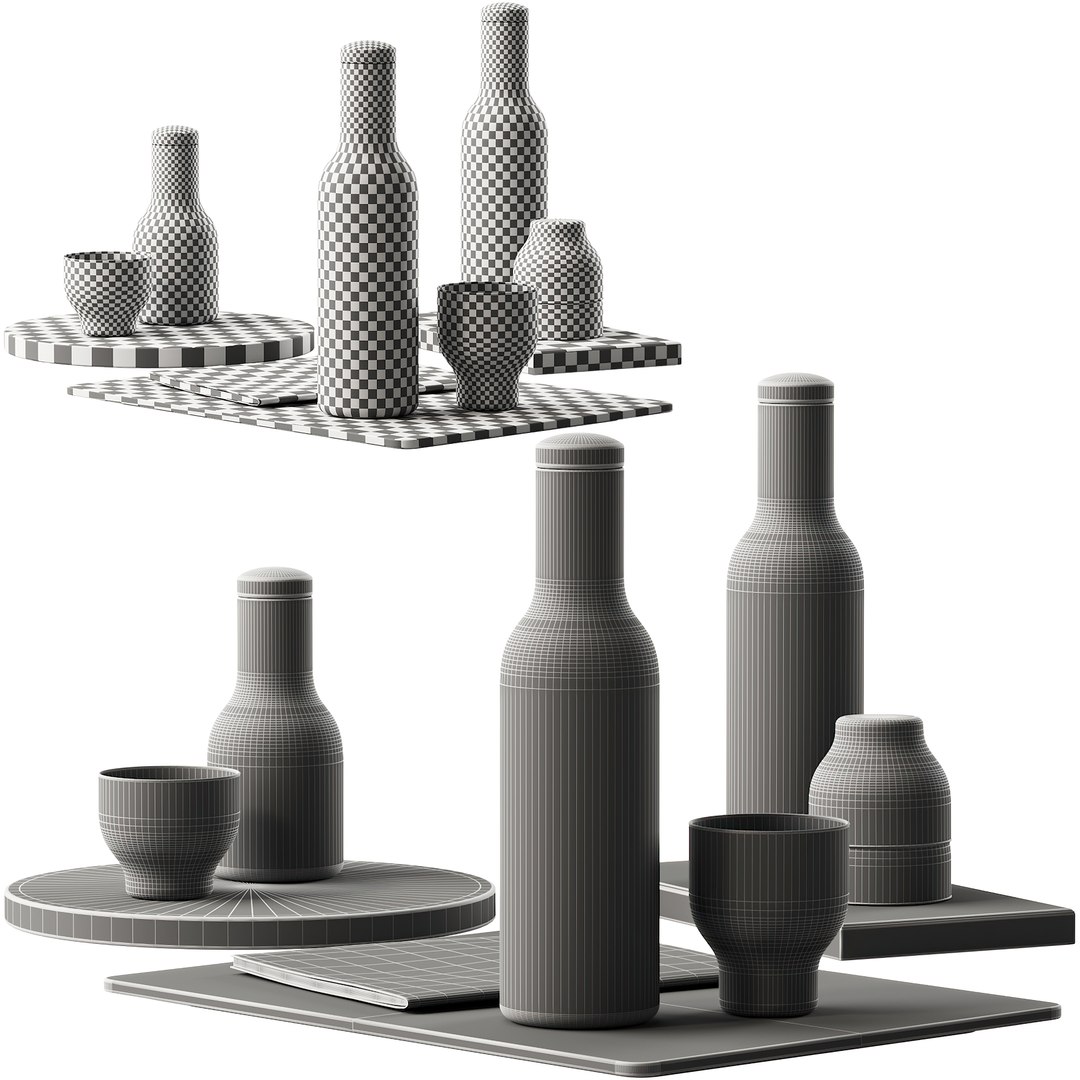 136 Dishes Decor Set 09 MENU Bottle Carafe By Norm P01 3D - TurboSquid ...