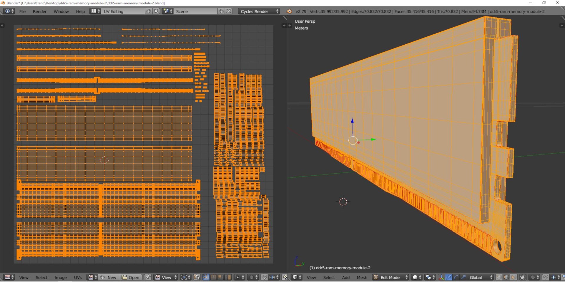 3D DDR5 RAM memory module 2 - TurboSquid 1792951