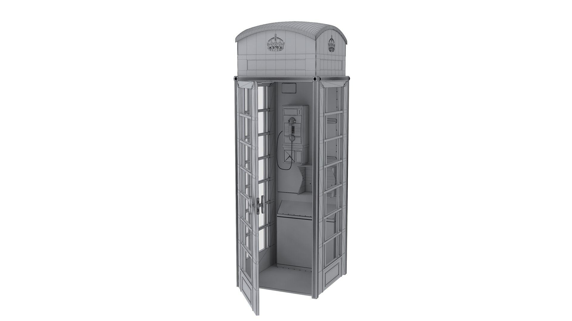 London Phone Box Black 3D Model - TurboSquid 2277323