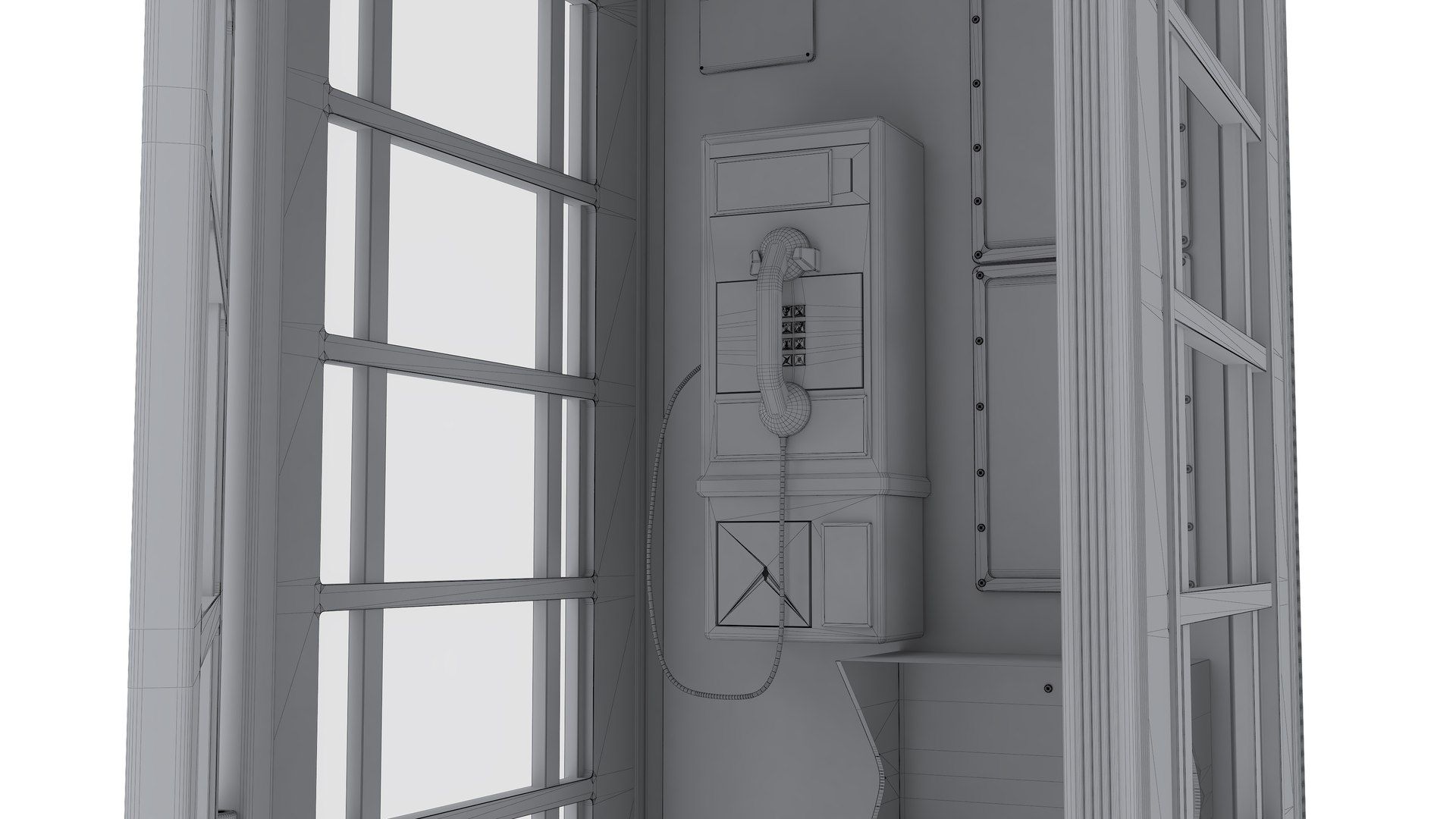 London Phone Box Black 3D Model - TurboSquid 2277323