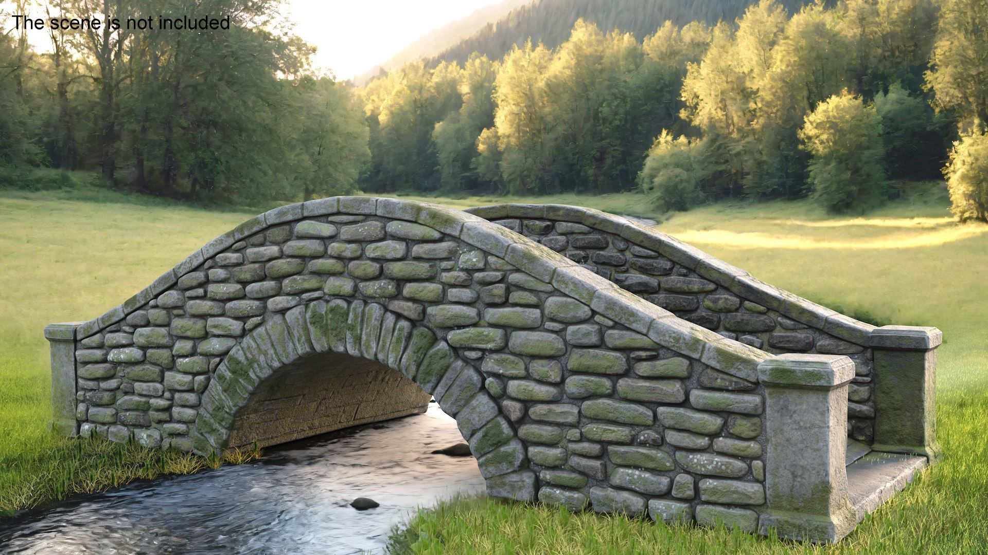 3D Stone Arch Bridge Covered With Moss - TurboSquid 2270135